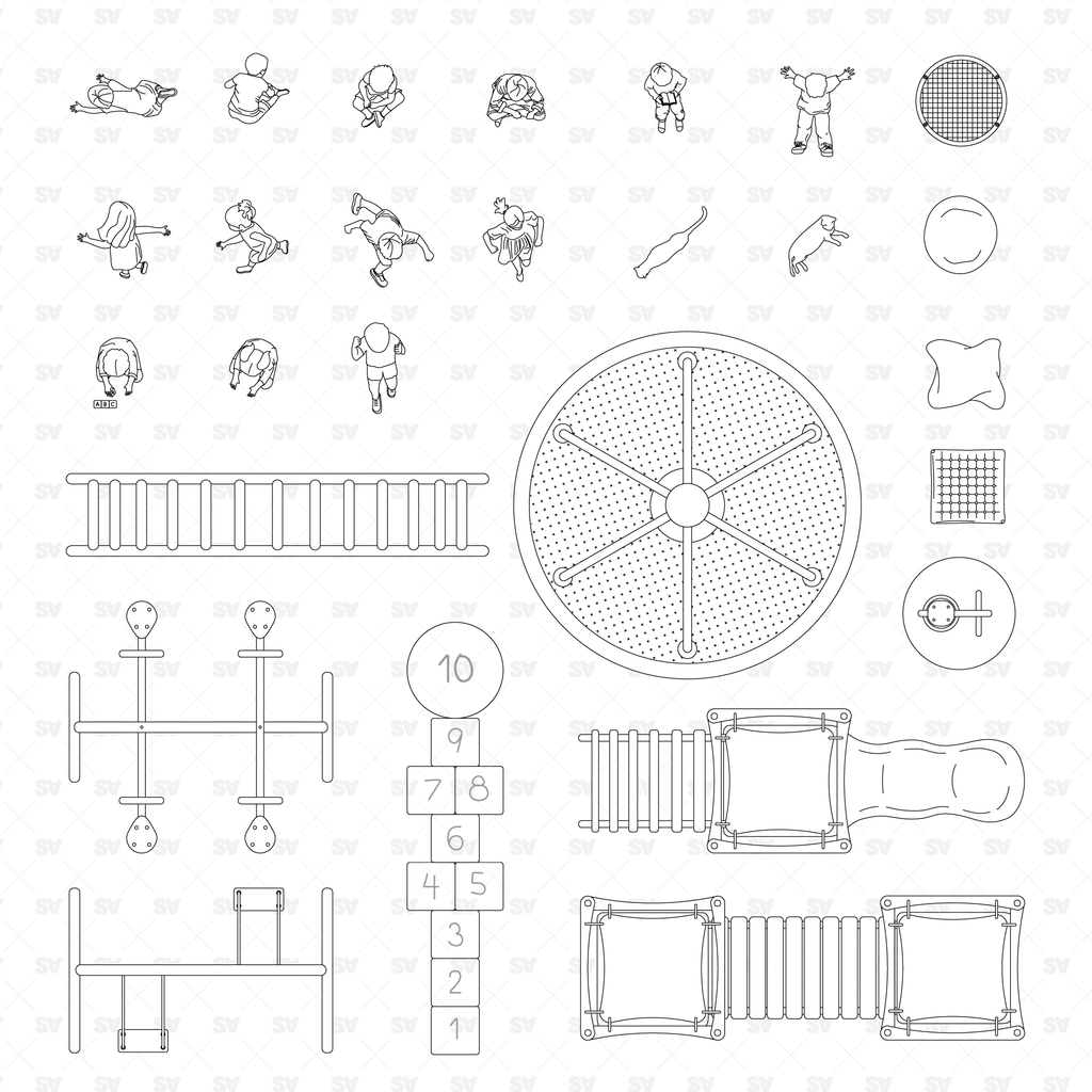 CAD, Vector, PNG Kids Playing in Top View – Studio Alternativi