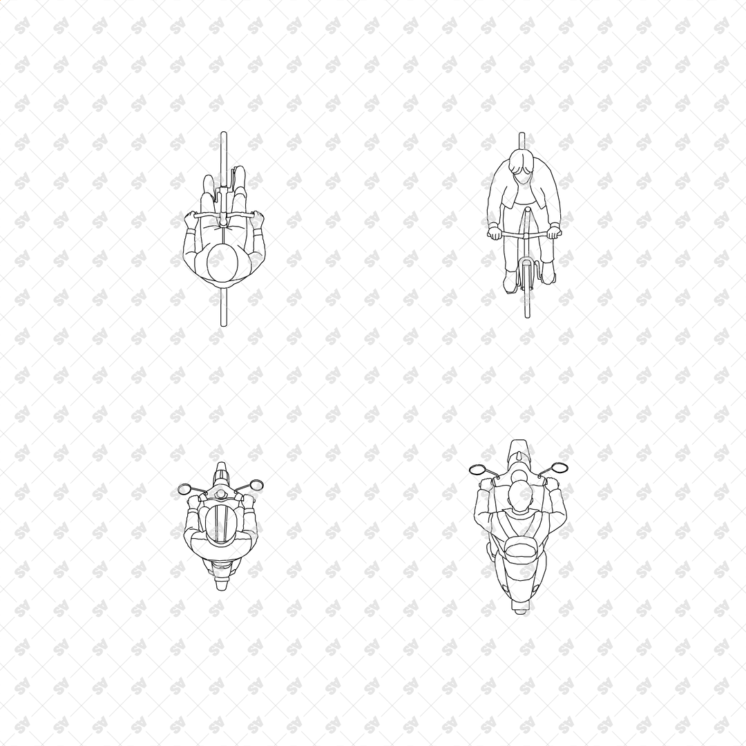 CAD, Vector, PNG Vehicles and Riders in Top View – Studio Alternativi