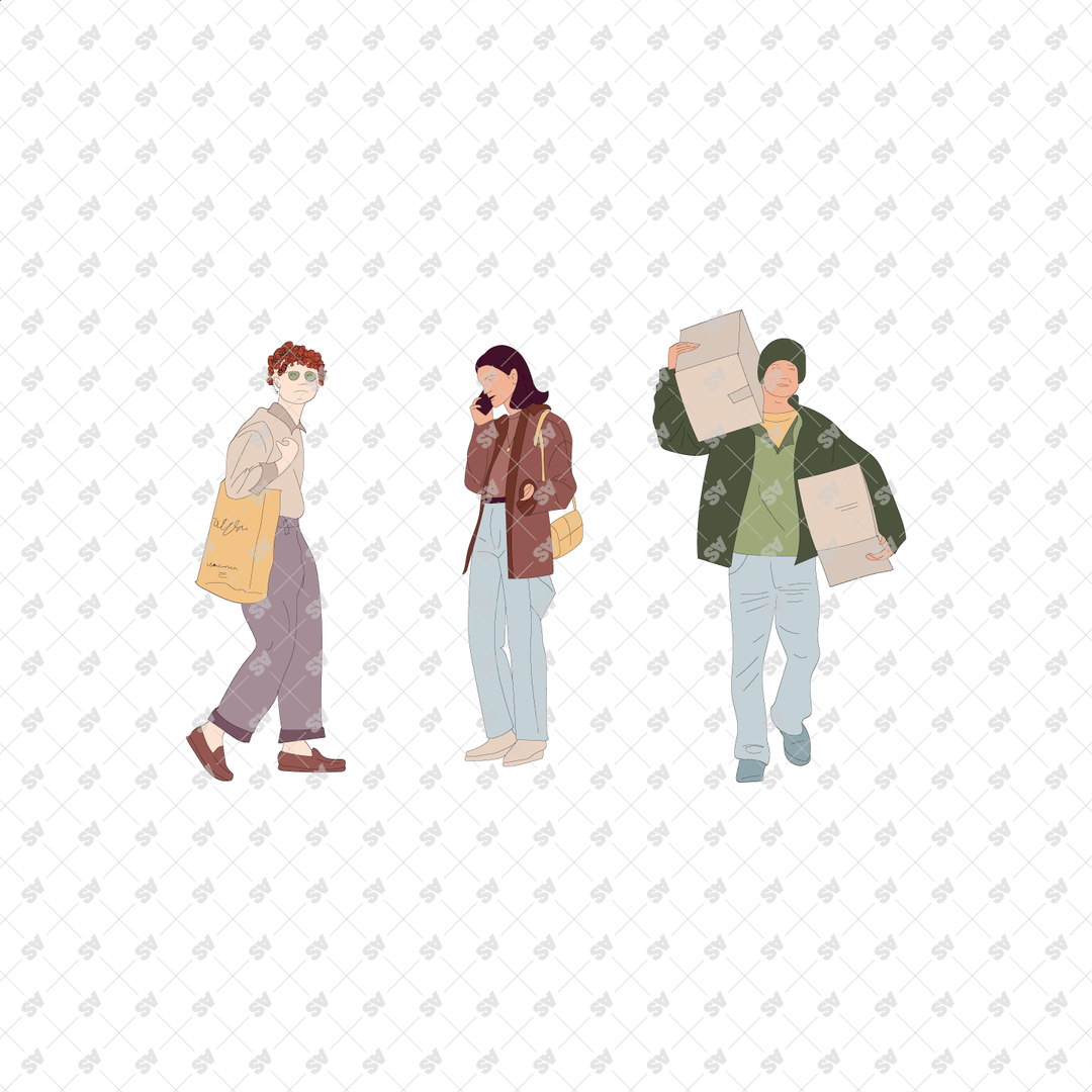 Vector PNG Urban Characters in Color | AI PNG Download | Studio Alternativi