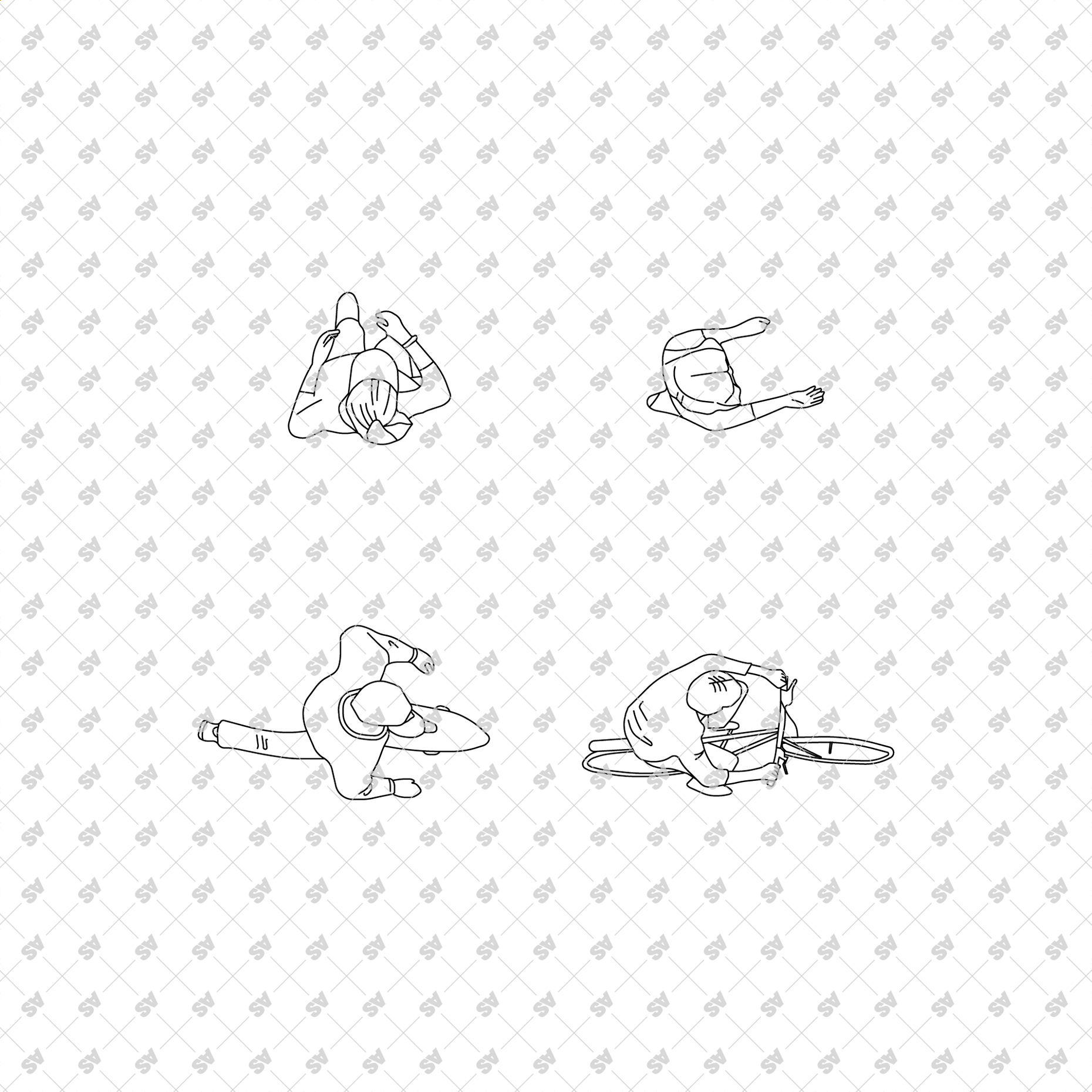 CAD, Vector Characters in Top View Multi-Pack – Studio Alternativi