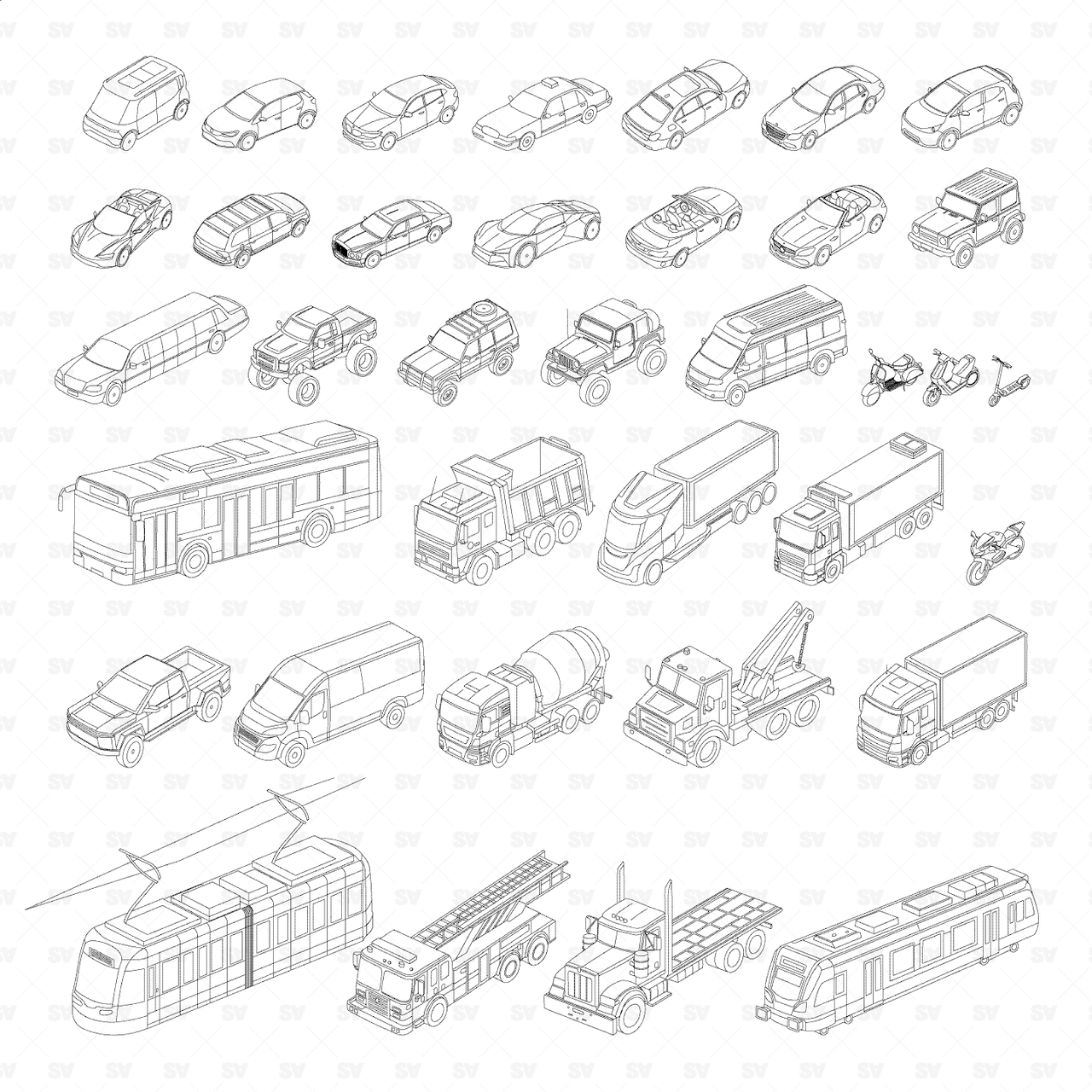 Urban Vehicles | PNG AI CAD | Studio Alternativi