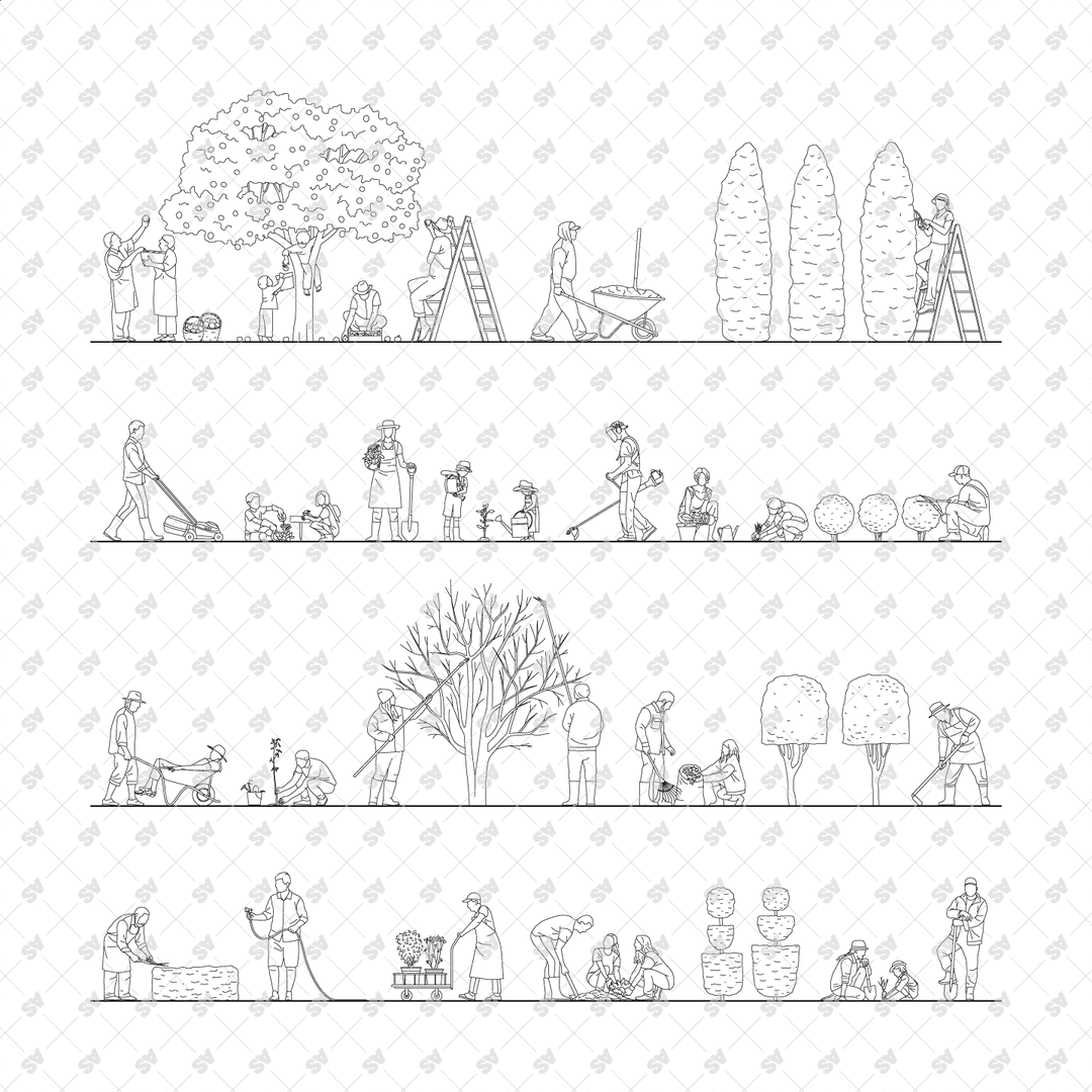 CAD and Vector Line Drawing Gardening Set – Studio Alternativi