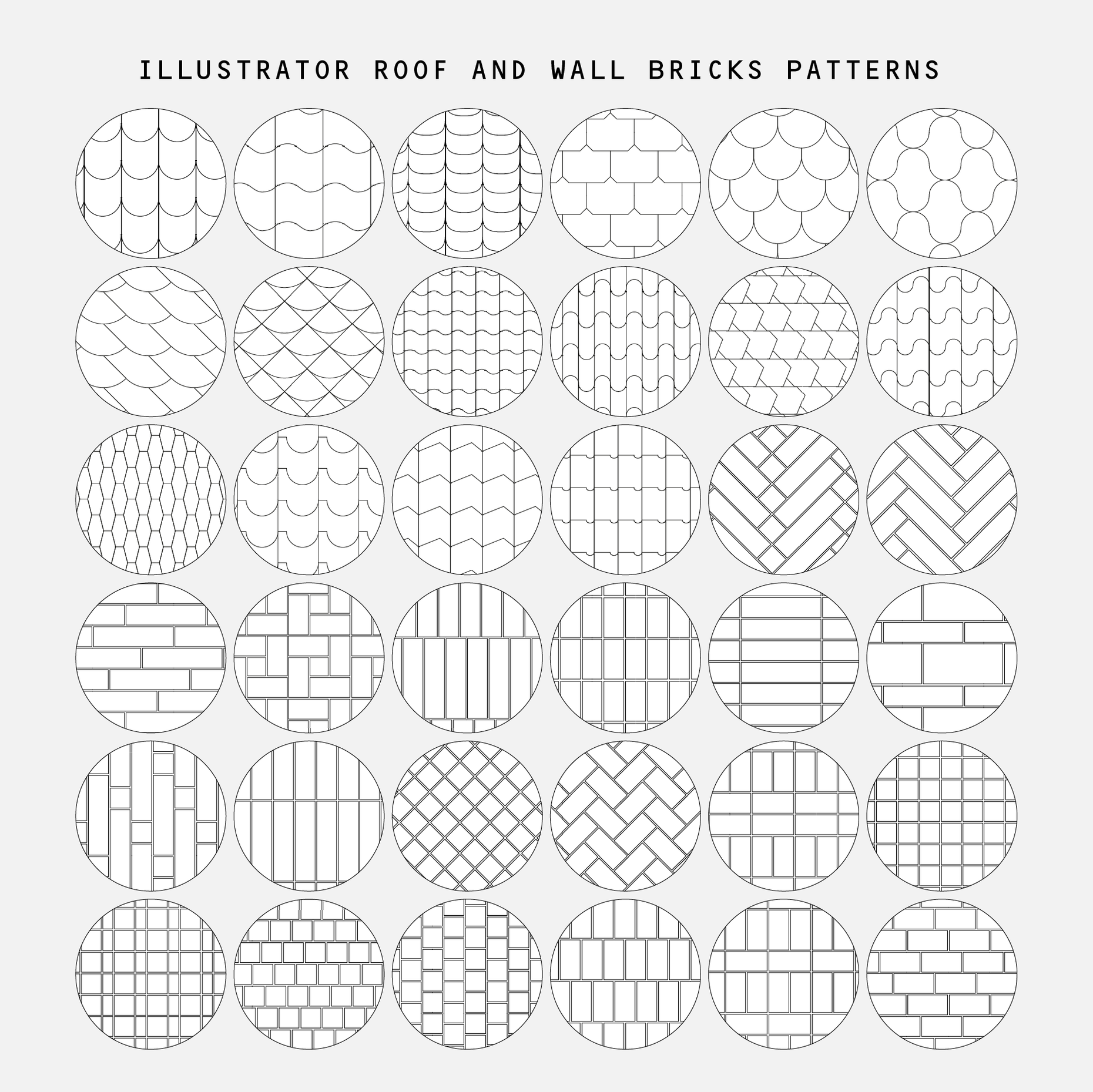 Illustrator Roof & Wall Brick Pattern Pack – Studio Alternativi