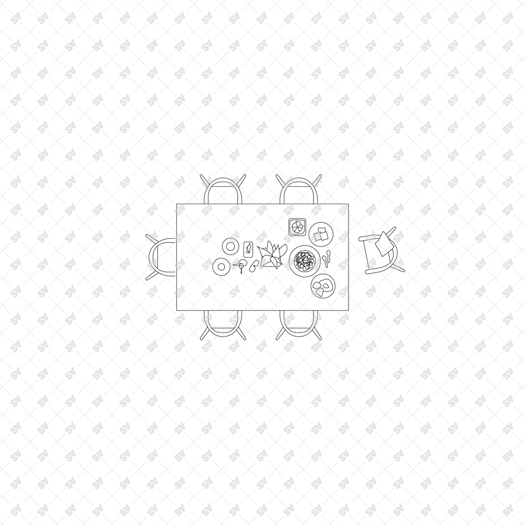 CAD, Vector, PNG Dining Tables and Chairs Layouts in Top View – Studio ...