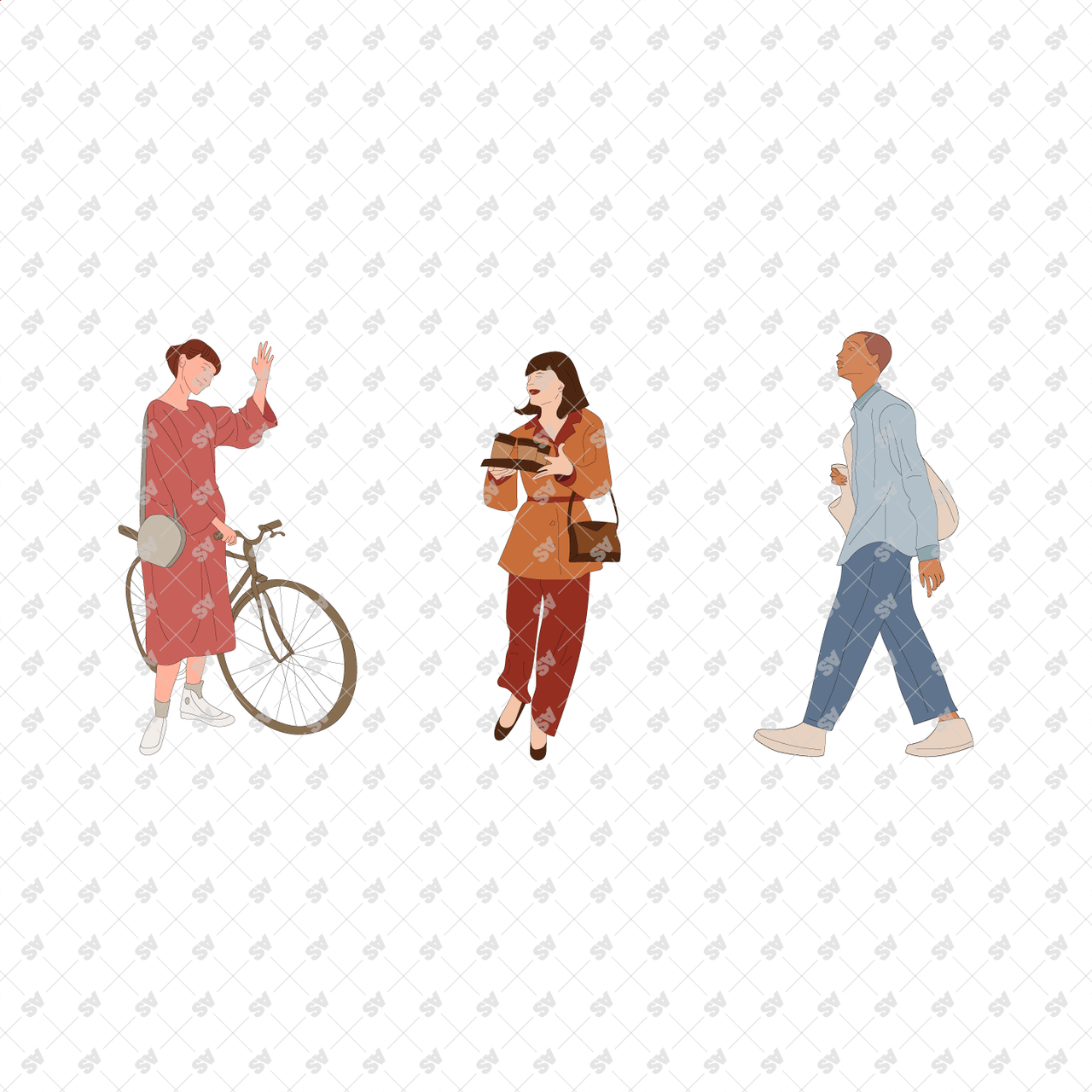Vector PNG Urban Characters in Color | AI PNG Download | Studio Alternativi