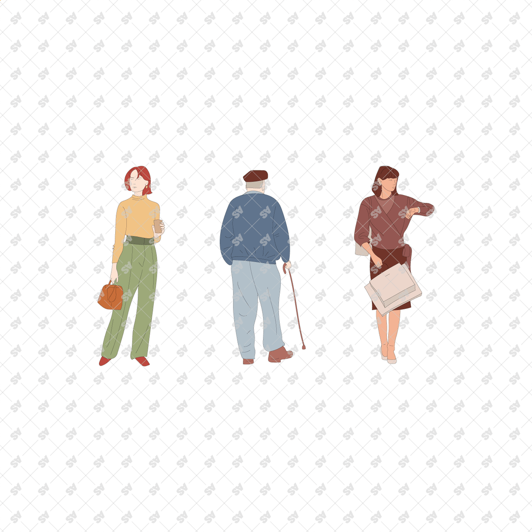 Vector PNG Urban Characters in Color | AI PNG Download | Studio Alternativi