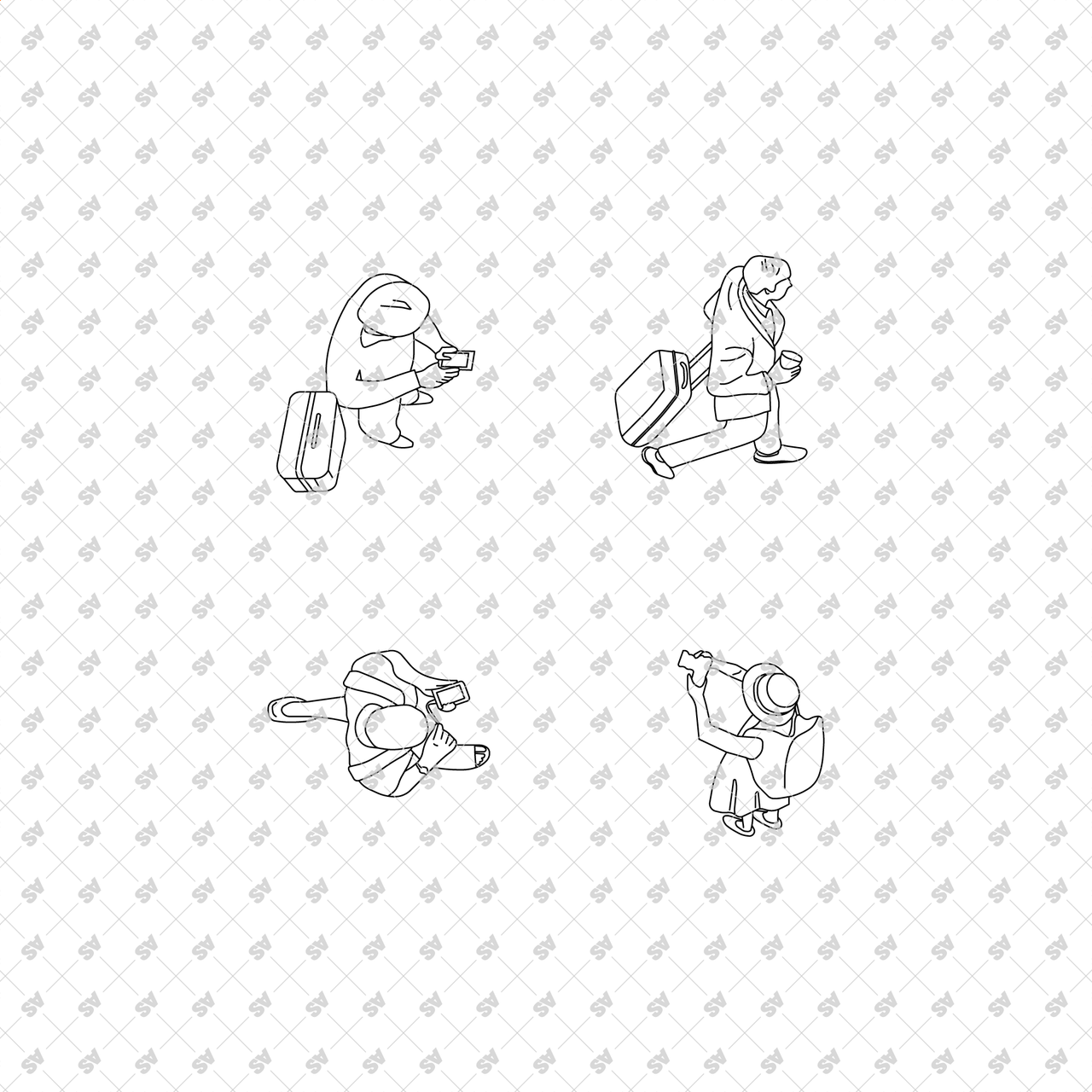 CAD, Vector Characters in Top View Multi-Pack – Studio Alternativi
