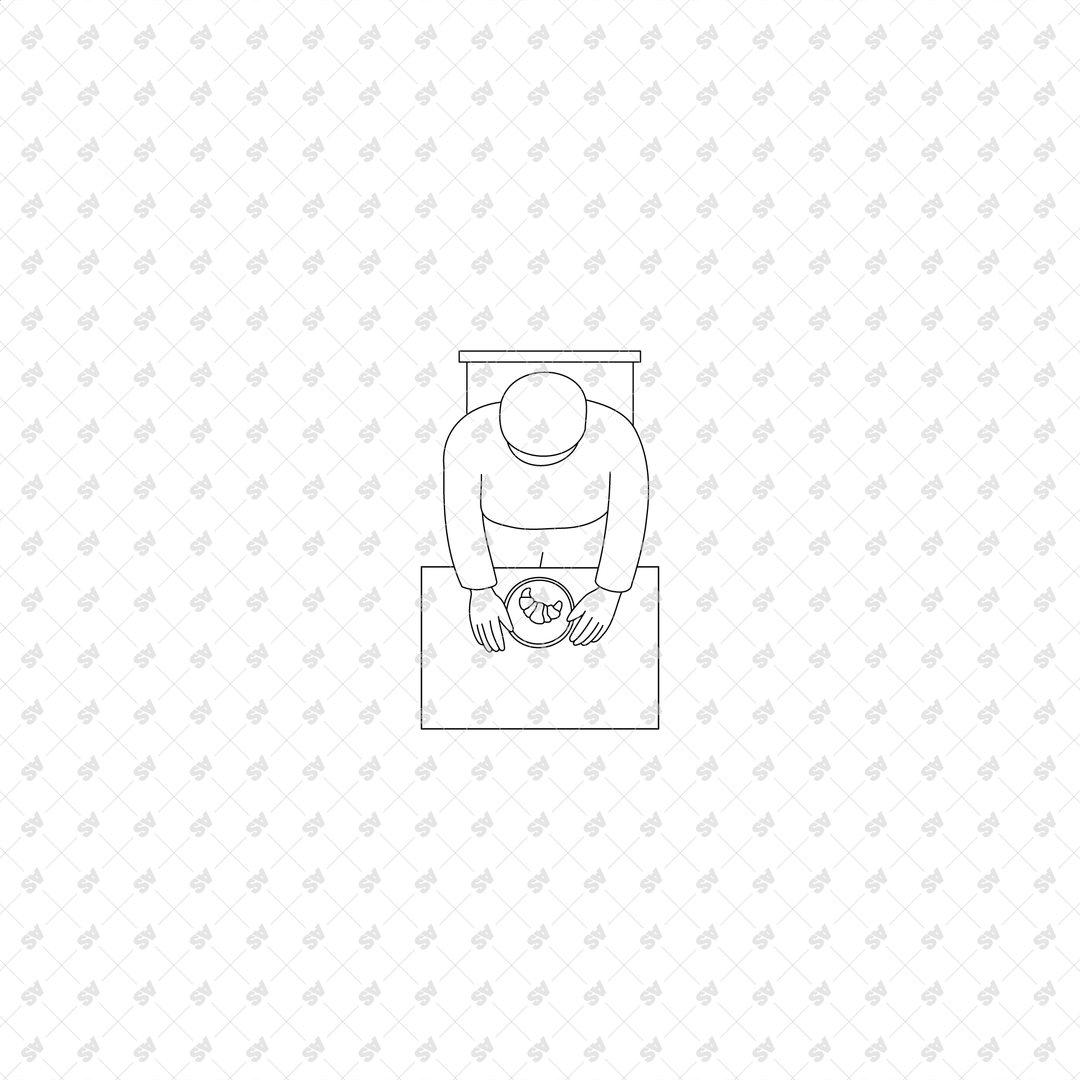 Cafe Top View CAD Illustrations | Coffee Shop Line Art – Studio Alternativi