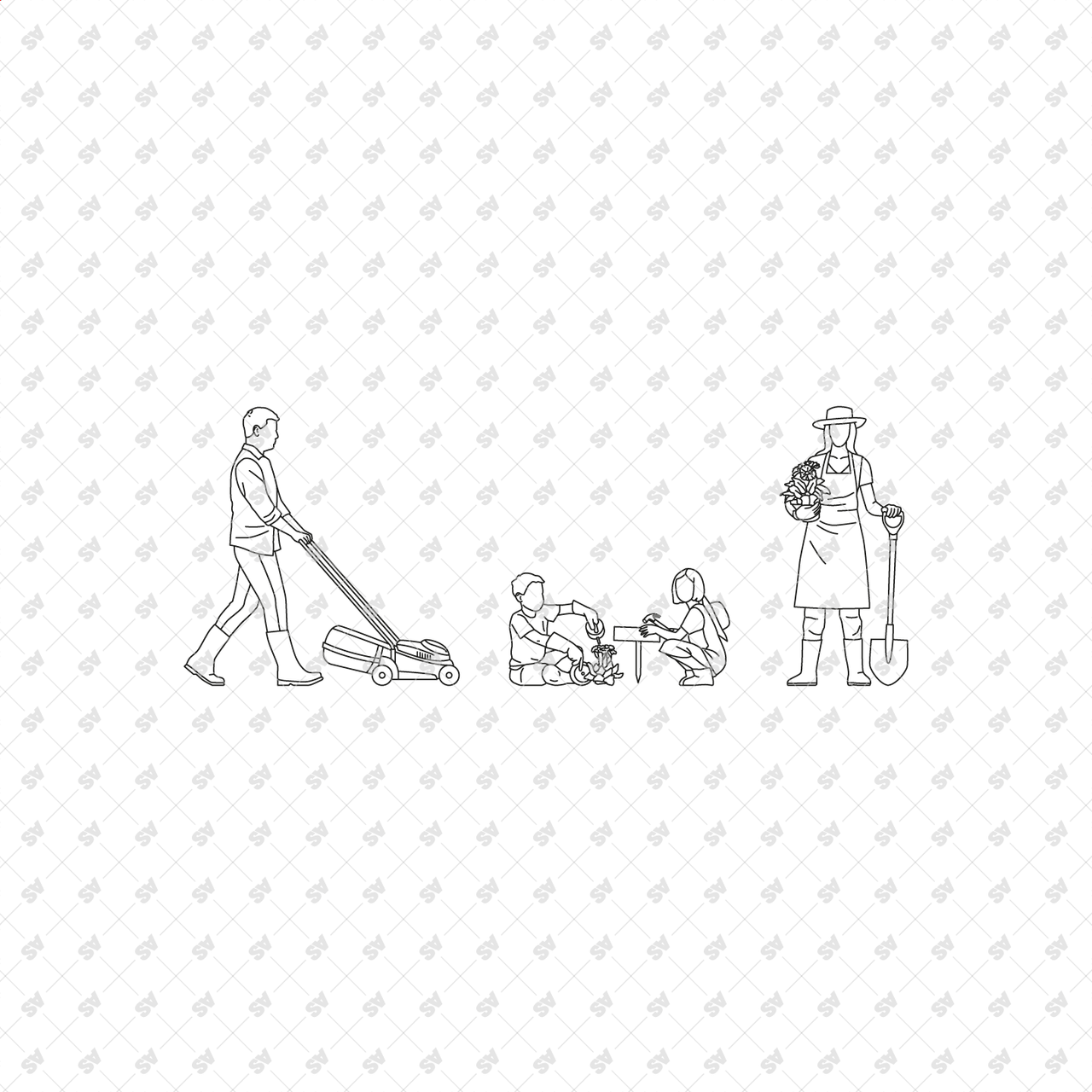 CAD and Vector Line Drawing Gardening Set – Studio Alternativi