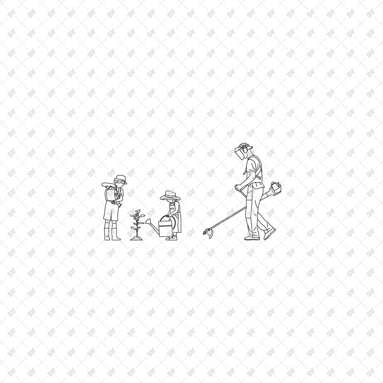 CAD and Vector Line Drawing Gardening Set – Studio Alternativi