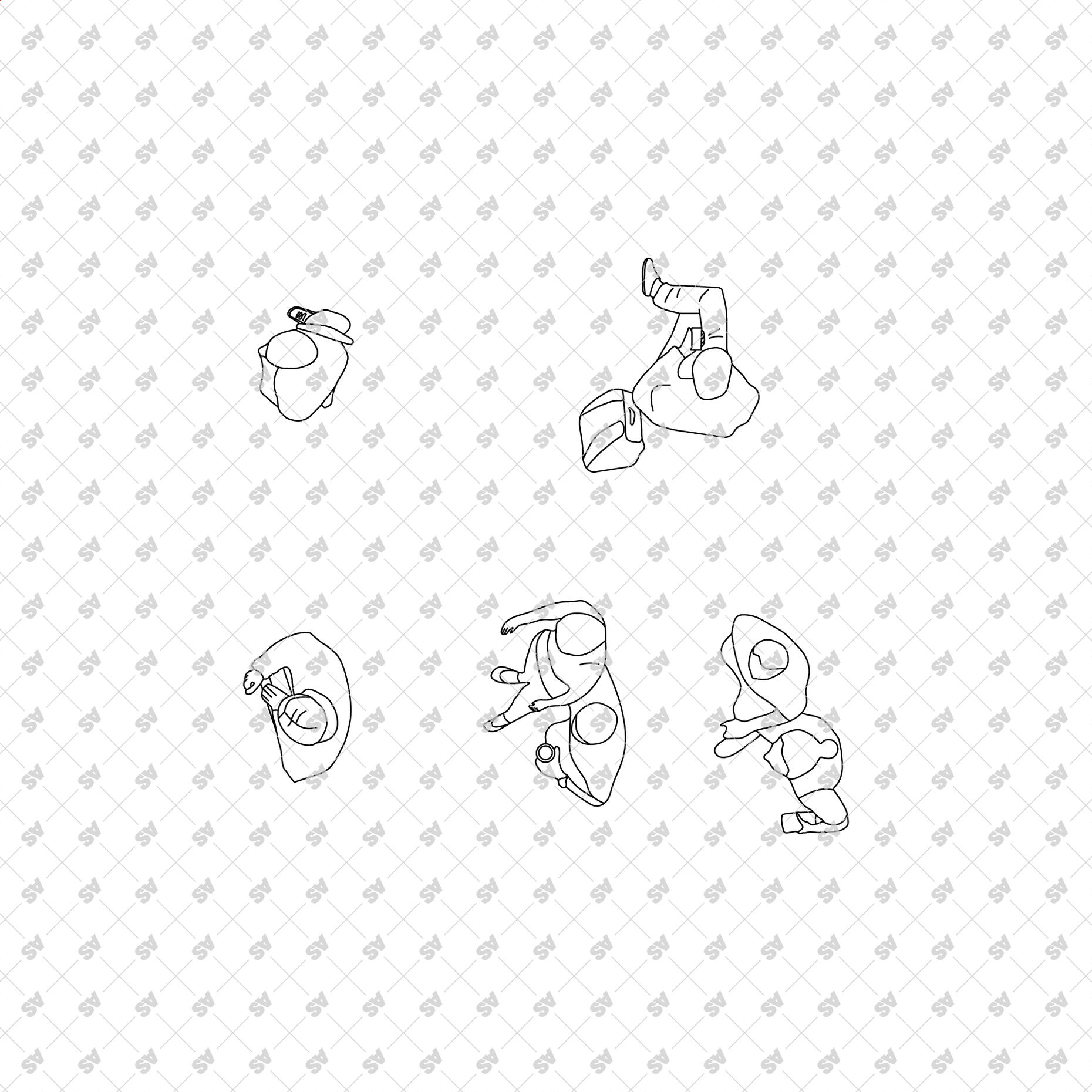 CAD, Vector Characters in Top View Multi-Pack – Studio Alternativi
