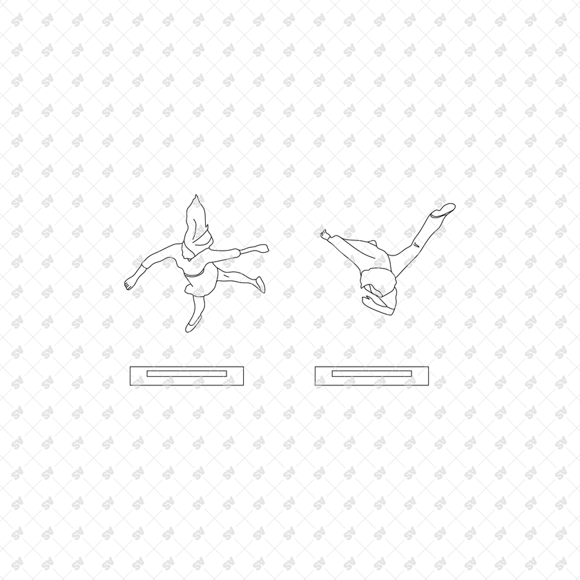 CAD, Vector Home Life Characters in Plan View Multi-Pack (Top view ...