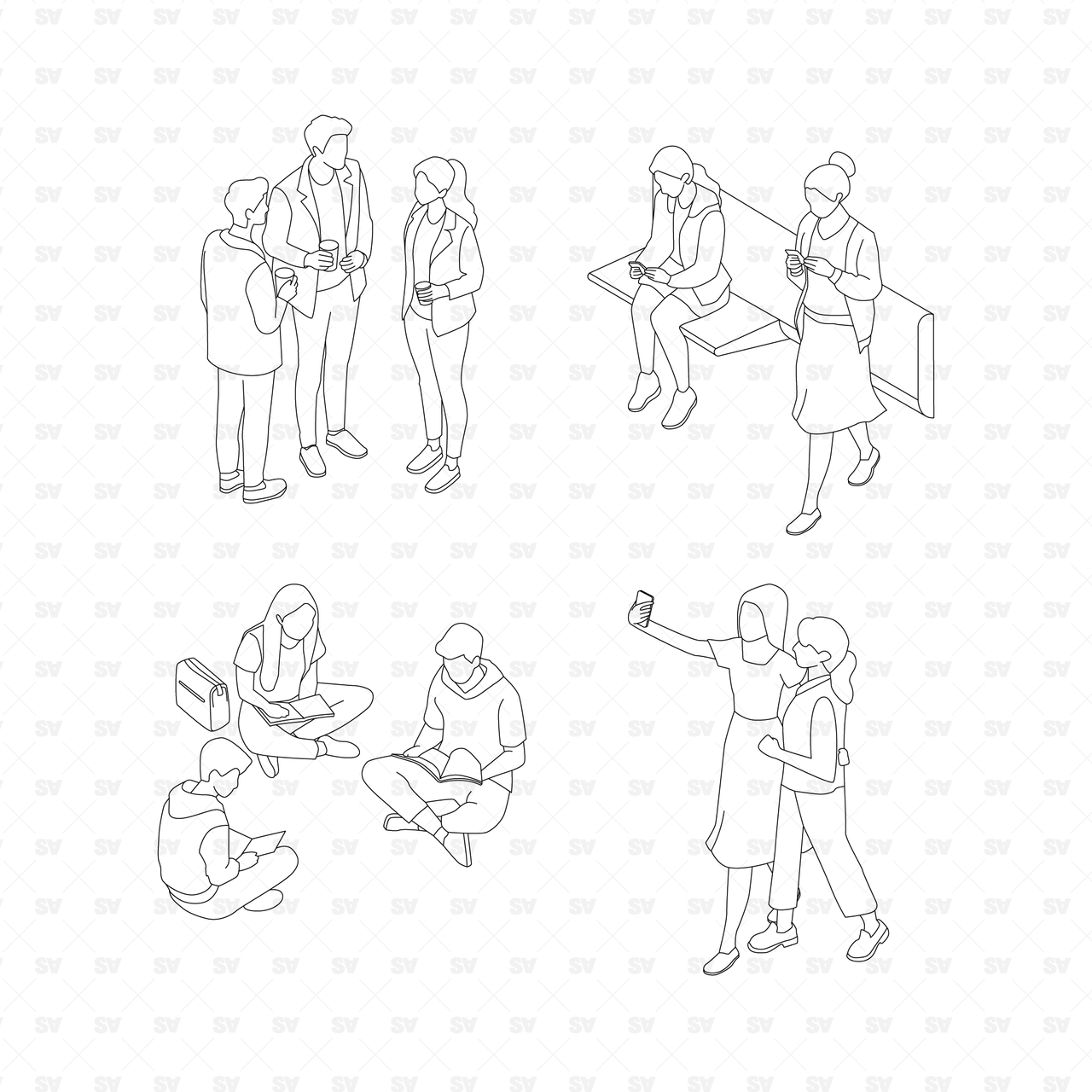 Crowd People in Isometric and Axonometric View | PNG AI CAD | Studio ... Crowd People in Isometric and Axonometric View | PNG AI CAD | Studio ...