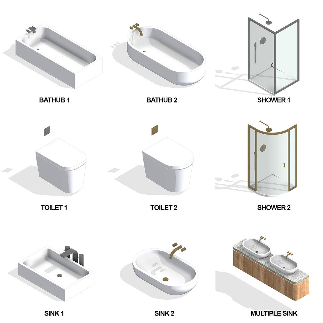 Revit Family - Bathroom Fixtures | Studio Alternativi