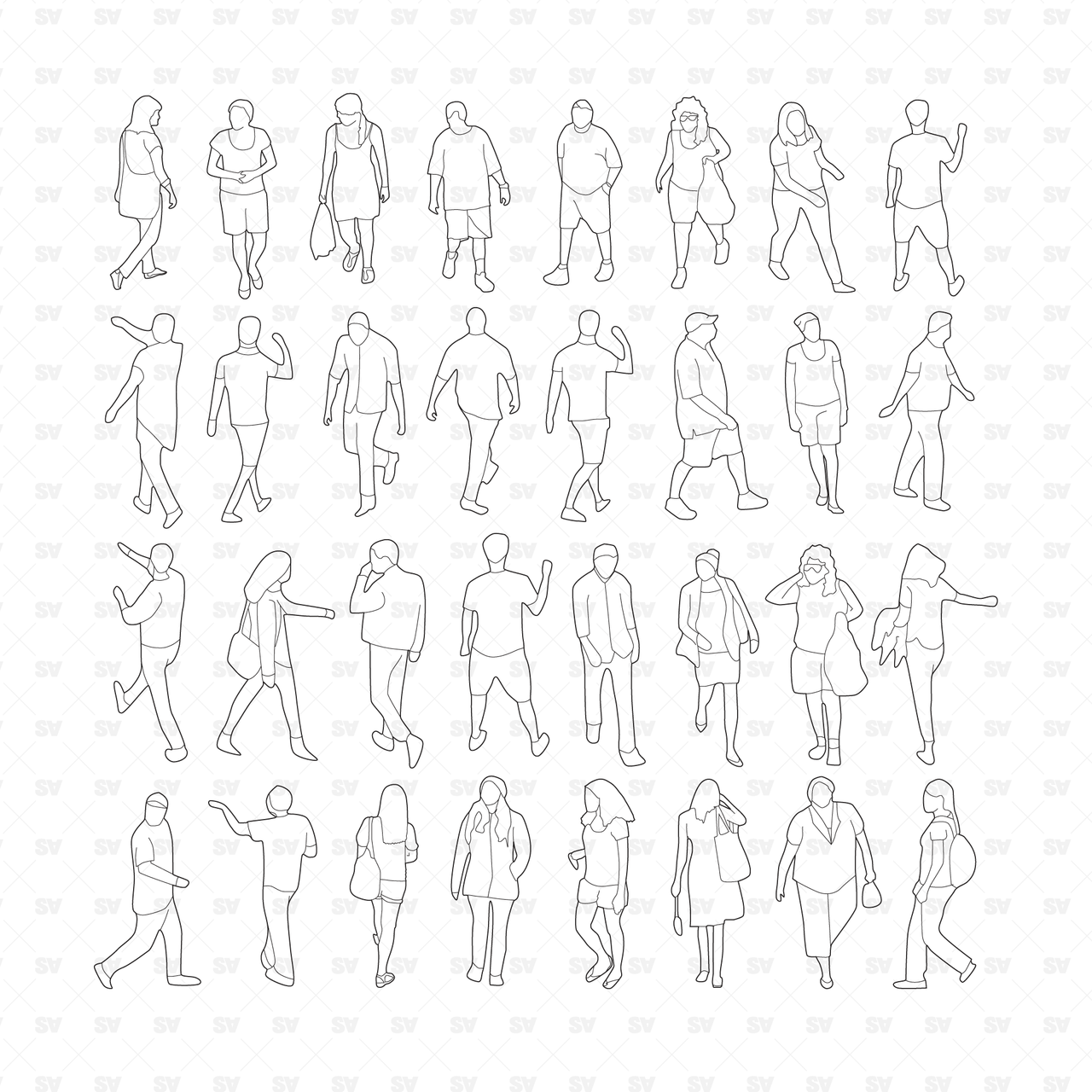 Vector & PNG Human Figure Outlines - 32 Pack – Studio Alternativi