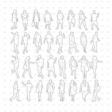 Vector & PNG Human Figure Outlines - 32 Pack – Studio Alternativi