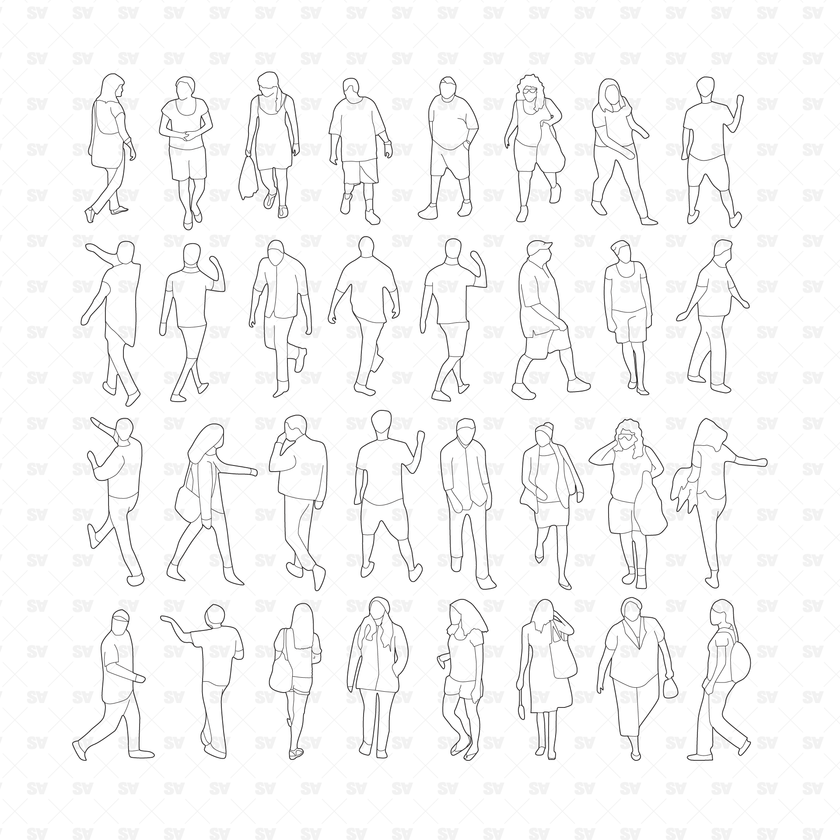 Vector & PNG Human Figure Outlines - 32 Pack – Studio Alternativi