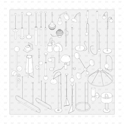 Isometric Lamps | Architecture | AI PNG | Studio Alternativi