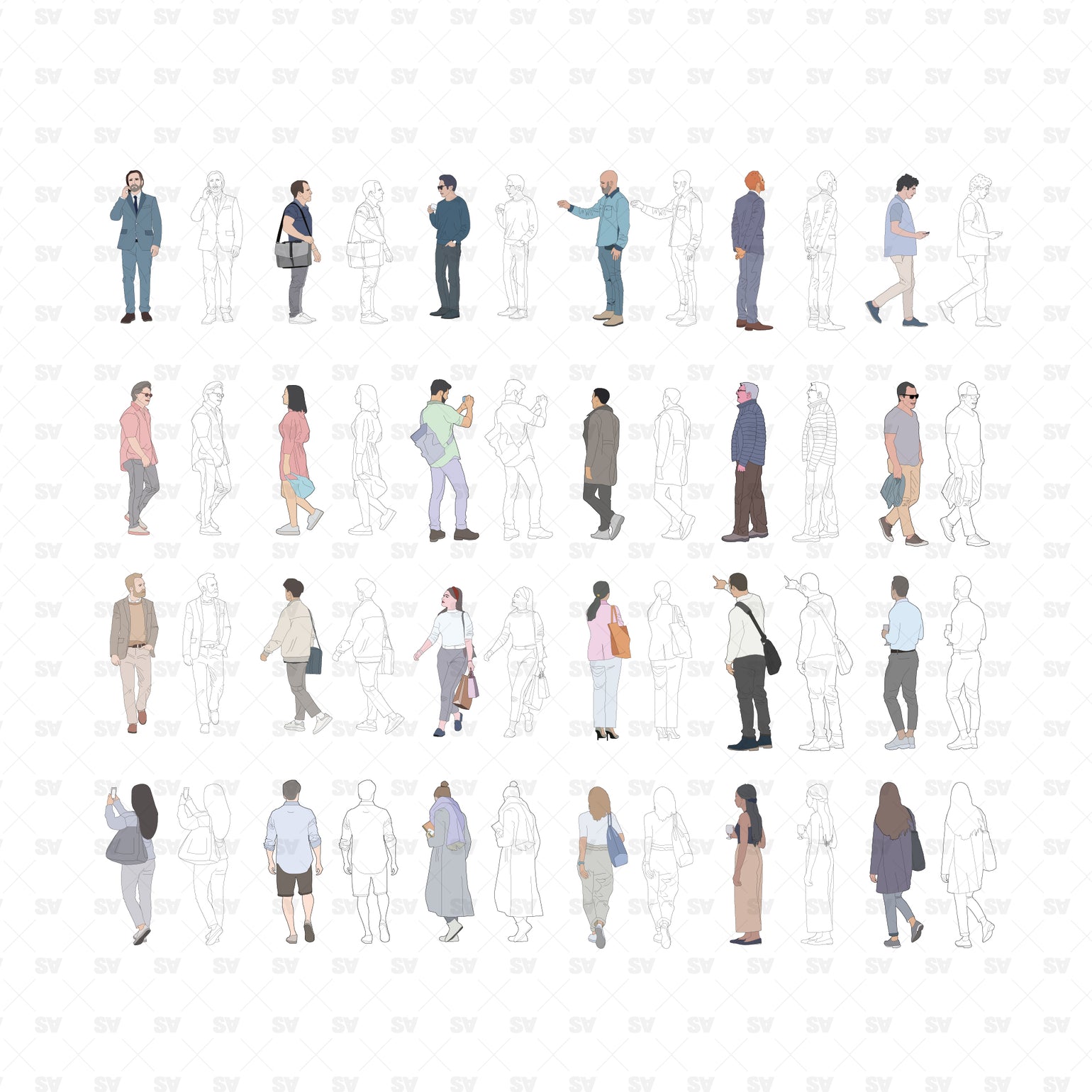 24 Human Figure Illustrations - Vector & PNG – Studio Alternativi