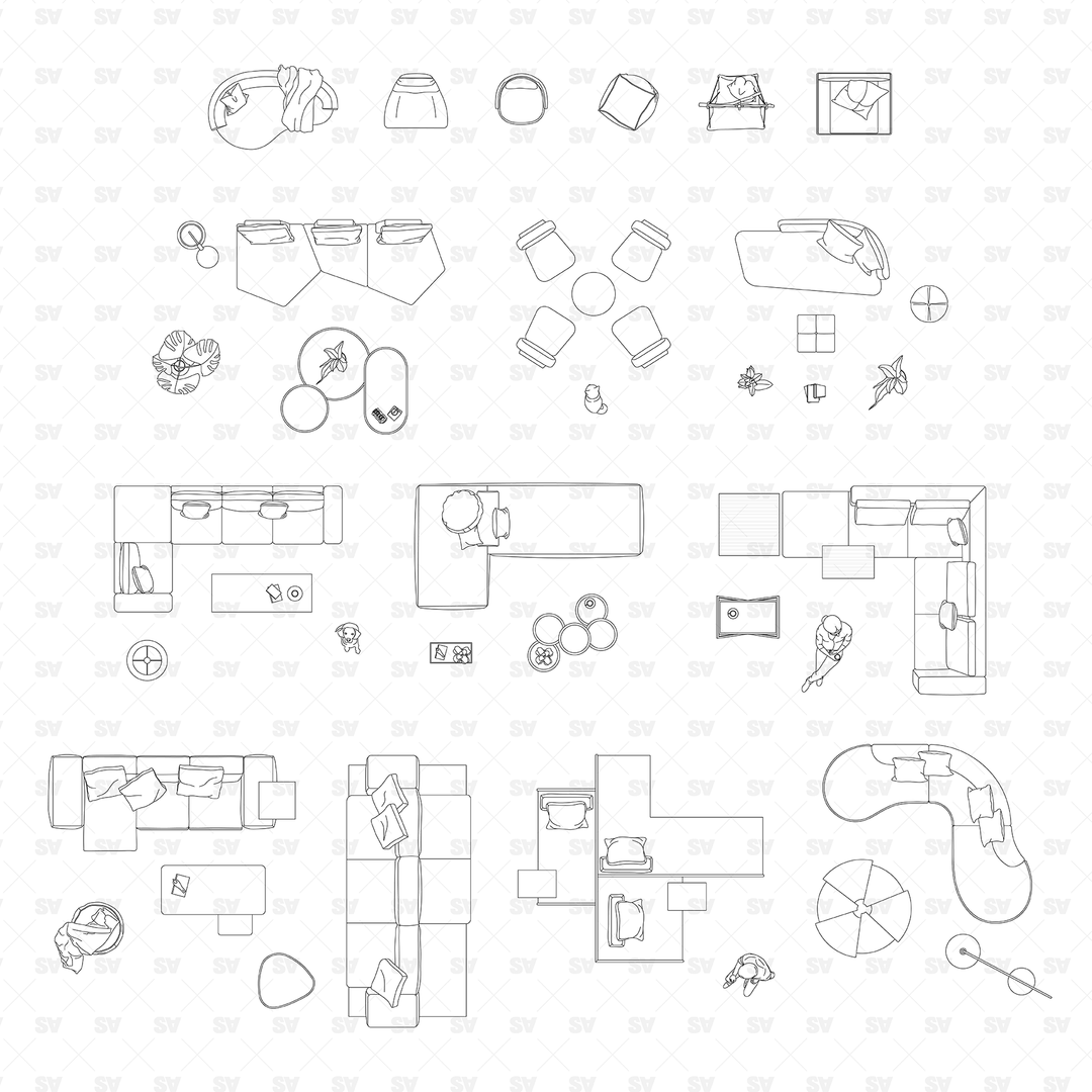 Living Room and Lounge in Top View | Studio Alternativi