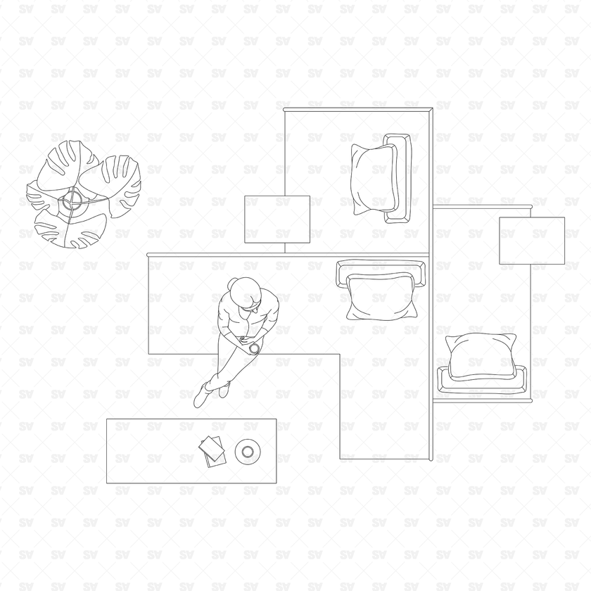 Living Room and Lounge in Top View | Studio Alternativi