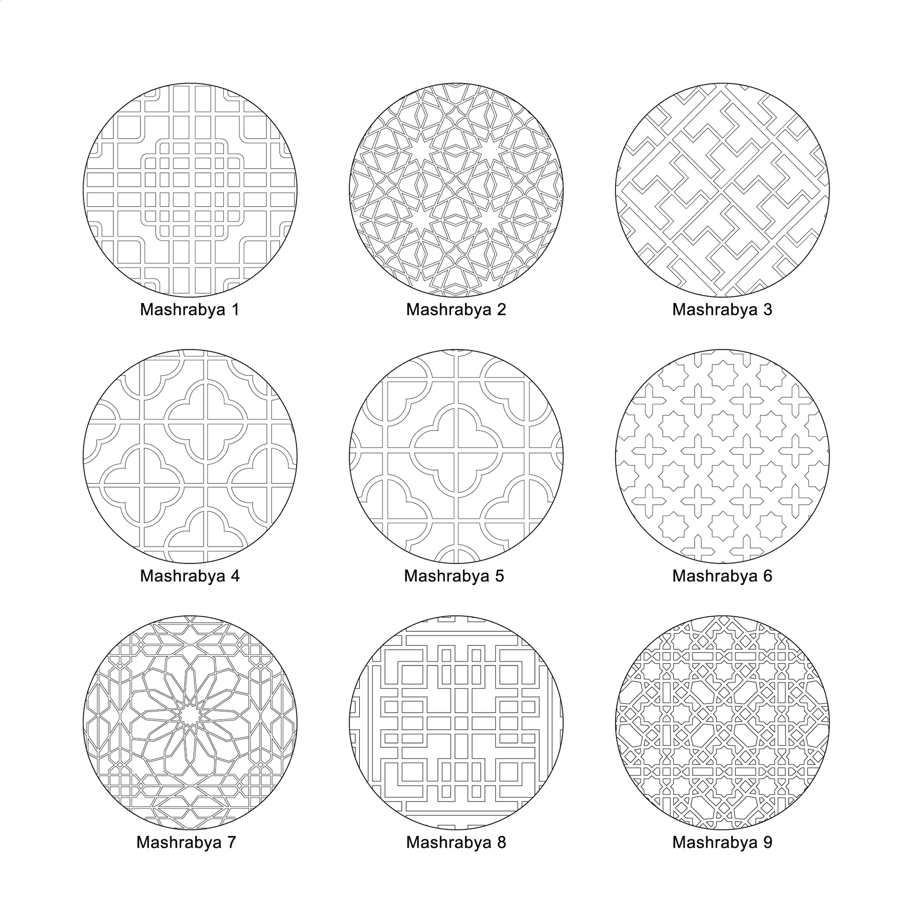 Pattern Library - Mashrabiya Screens/Lattice Screen Patterns – Studio ...