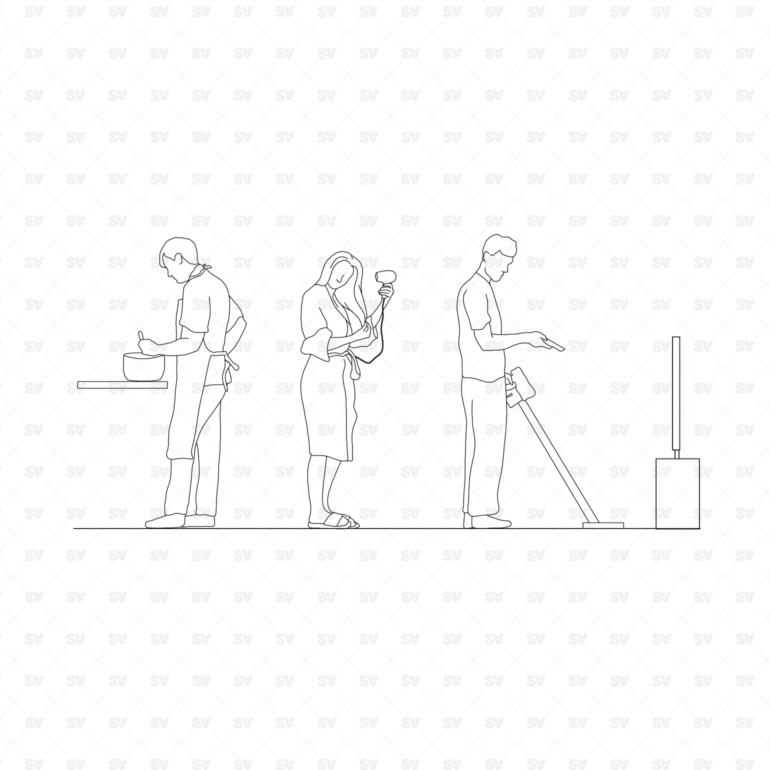 People at Home | CAD and Vector and PNG – Studio Alternativi