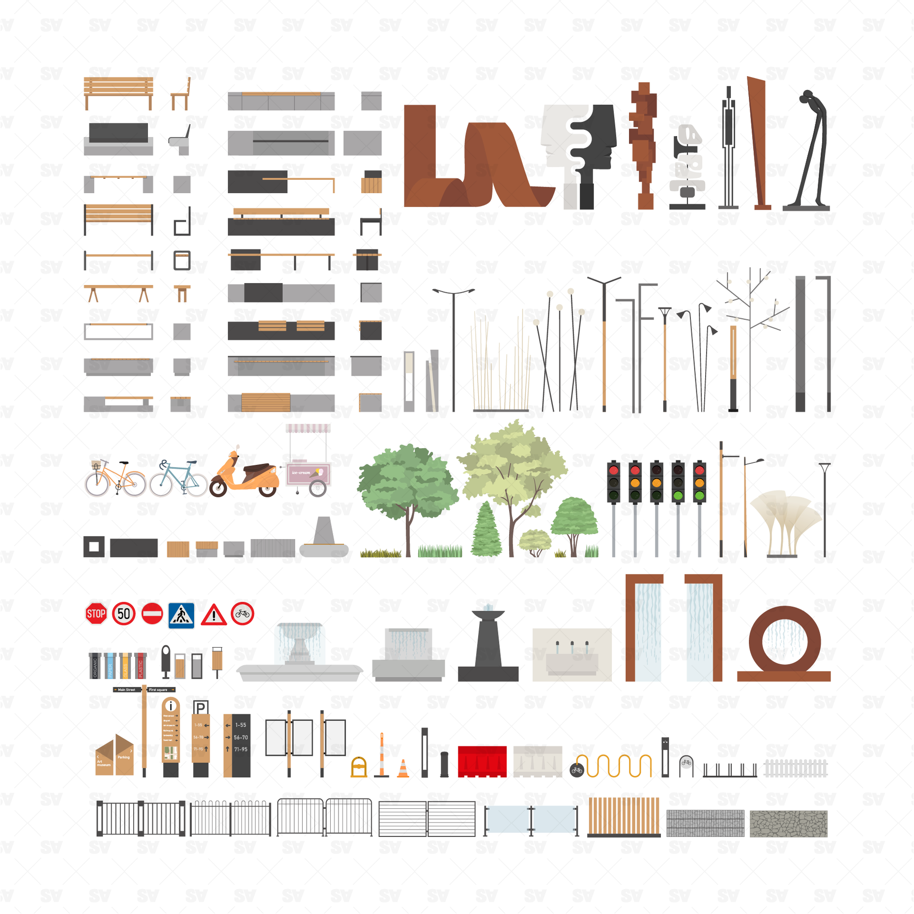 Vector, PNG Urban Design Front and Side View Set – Studio Alternativi