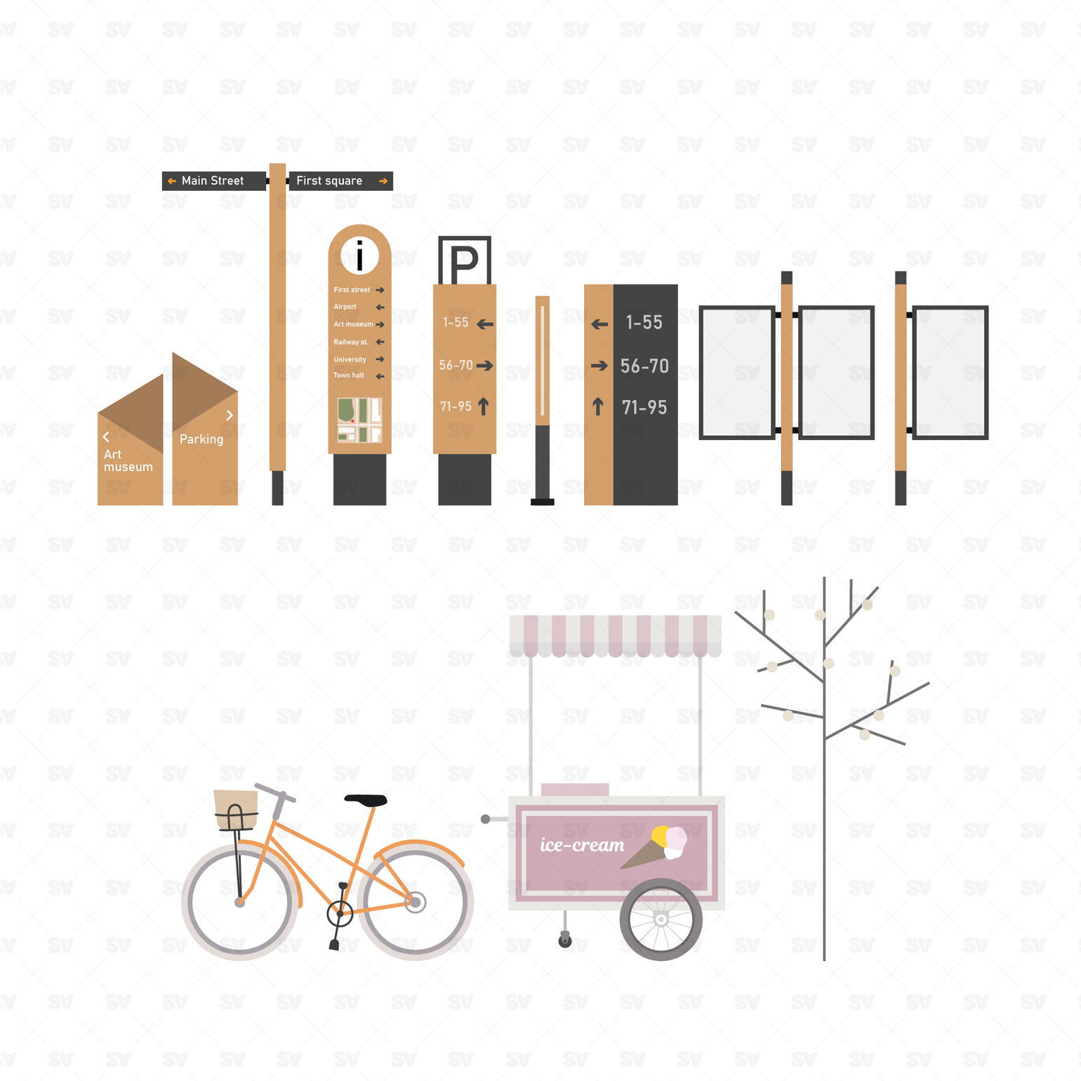 Vector, PNG Urban Design Front and Side View Set – Studio Alternativi