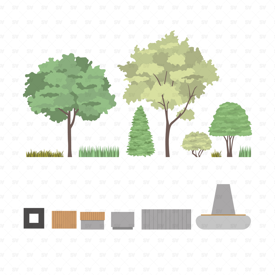 Vector, PNG Urban Design Front and Side View Set – Studio Alternativi