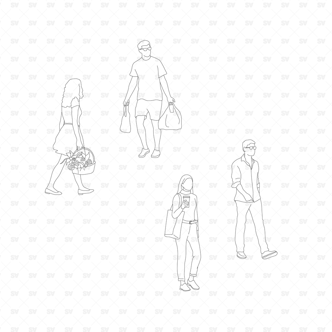 People Walking | CAD and Vector | Architecture | Studio Alternativi