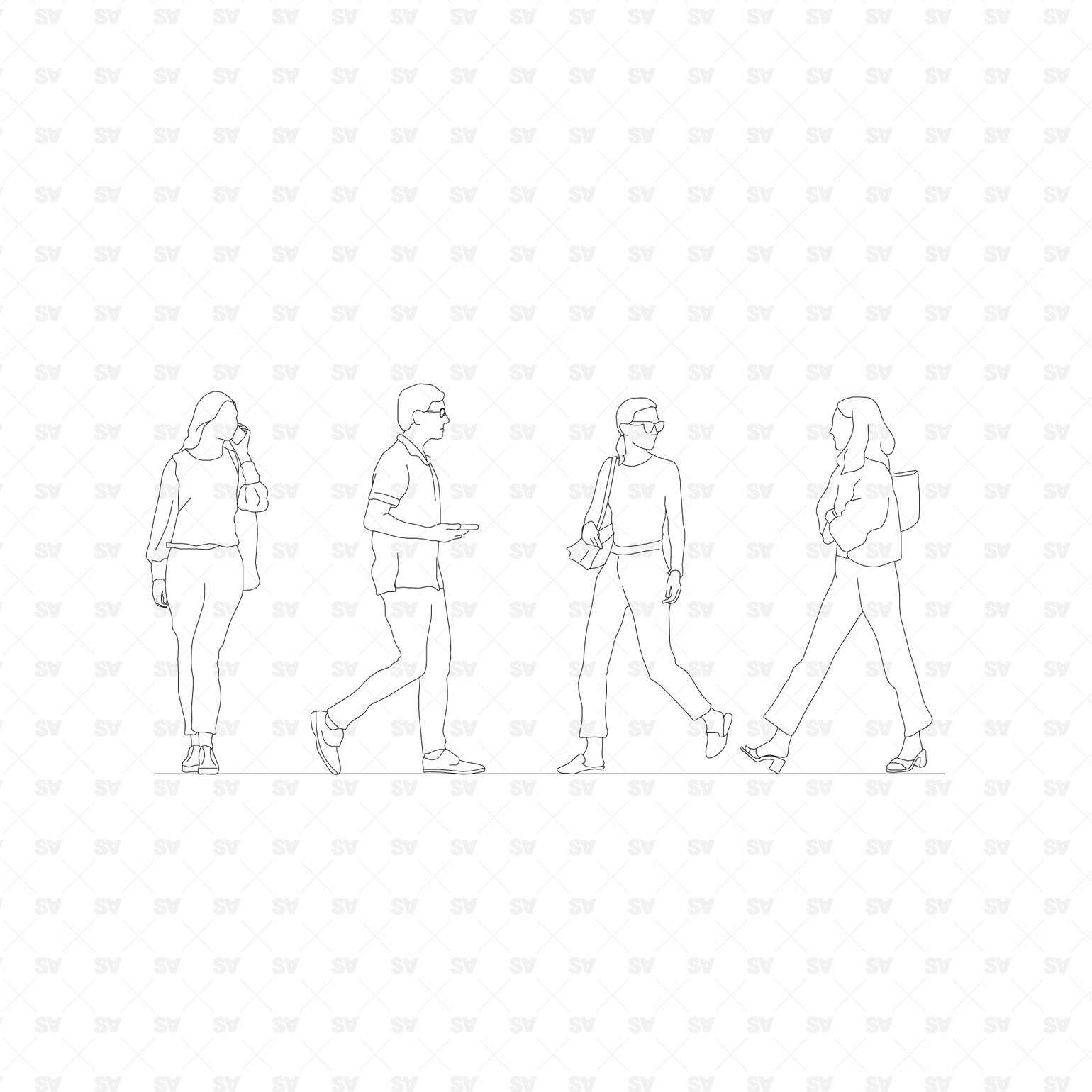 People Walking | CAD and Vector | Architecture | Studio Alternativi