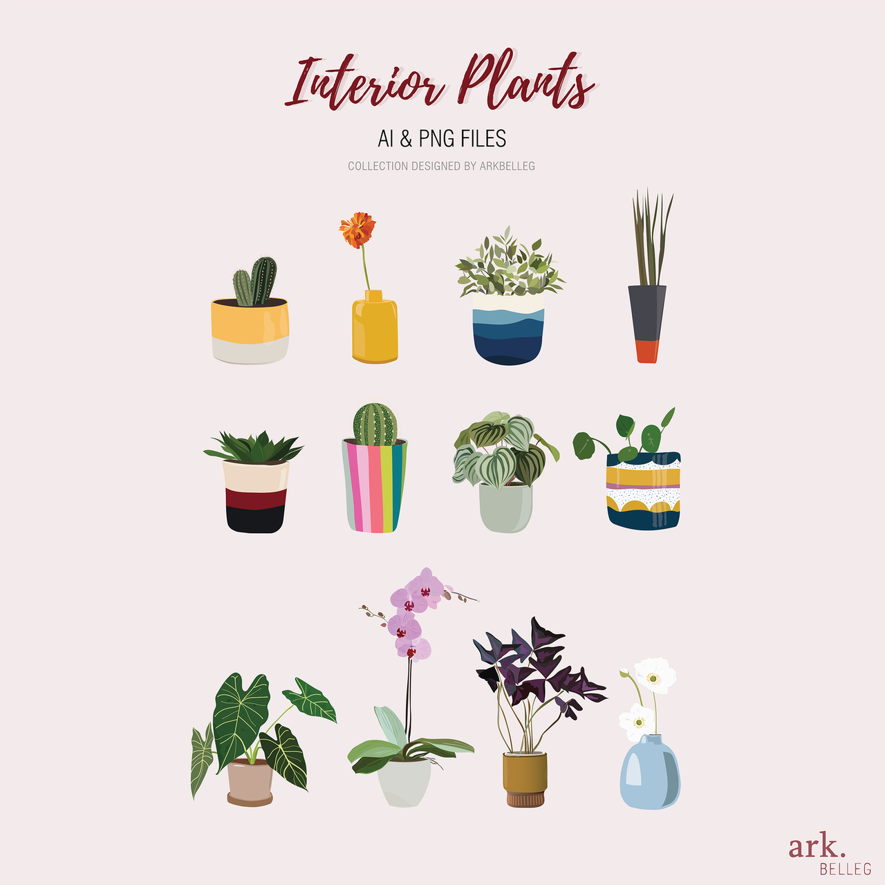 Potted Plants (12 Figures) by Isabel Ubilla – Studio Alternativi