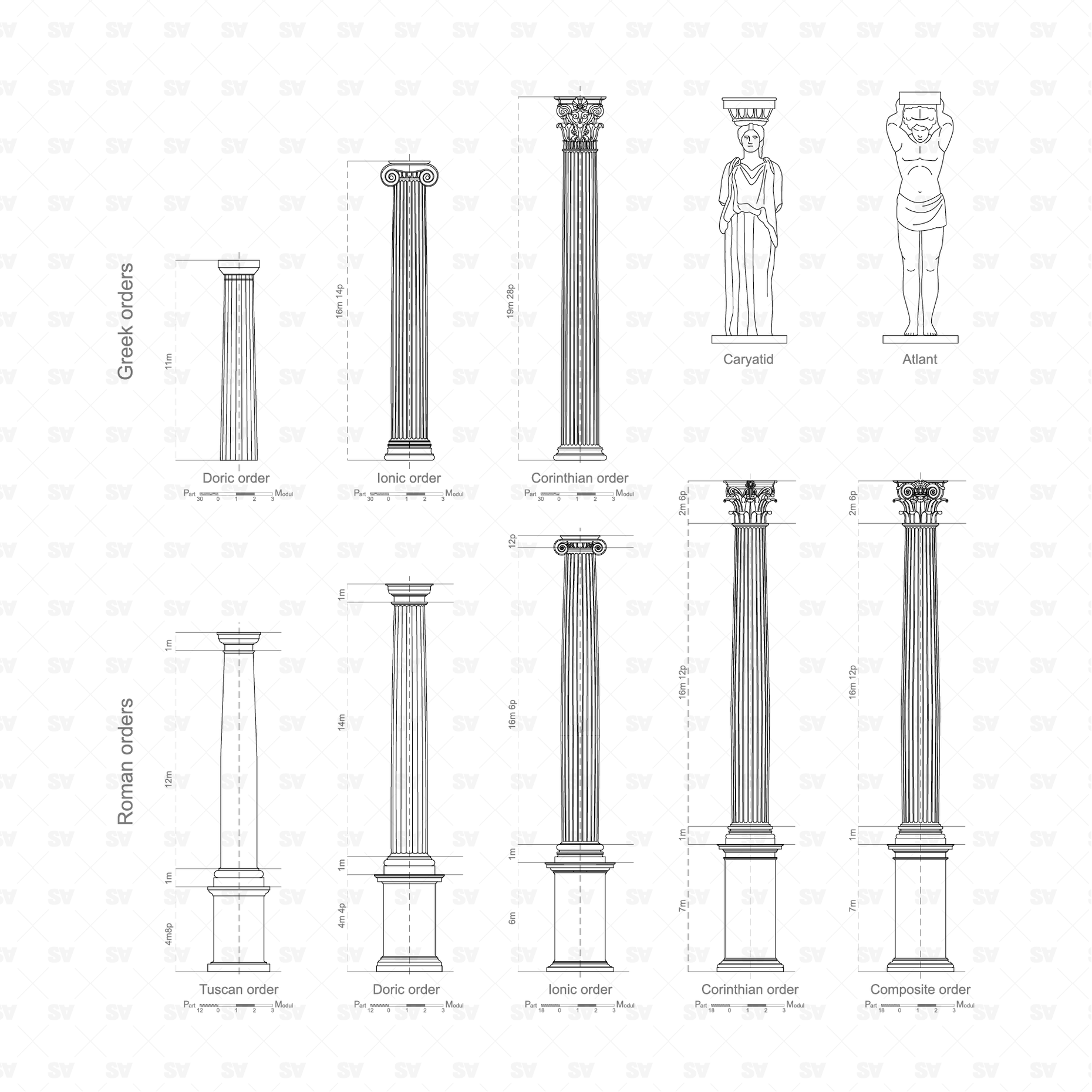 CAD & Vector Classical Architectural Orders/ Columns – Studio Alternativi