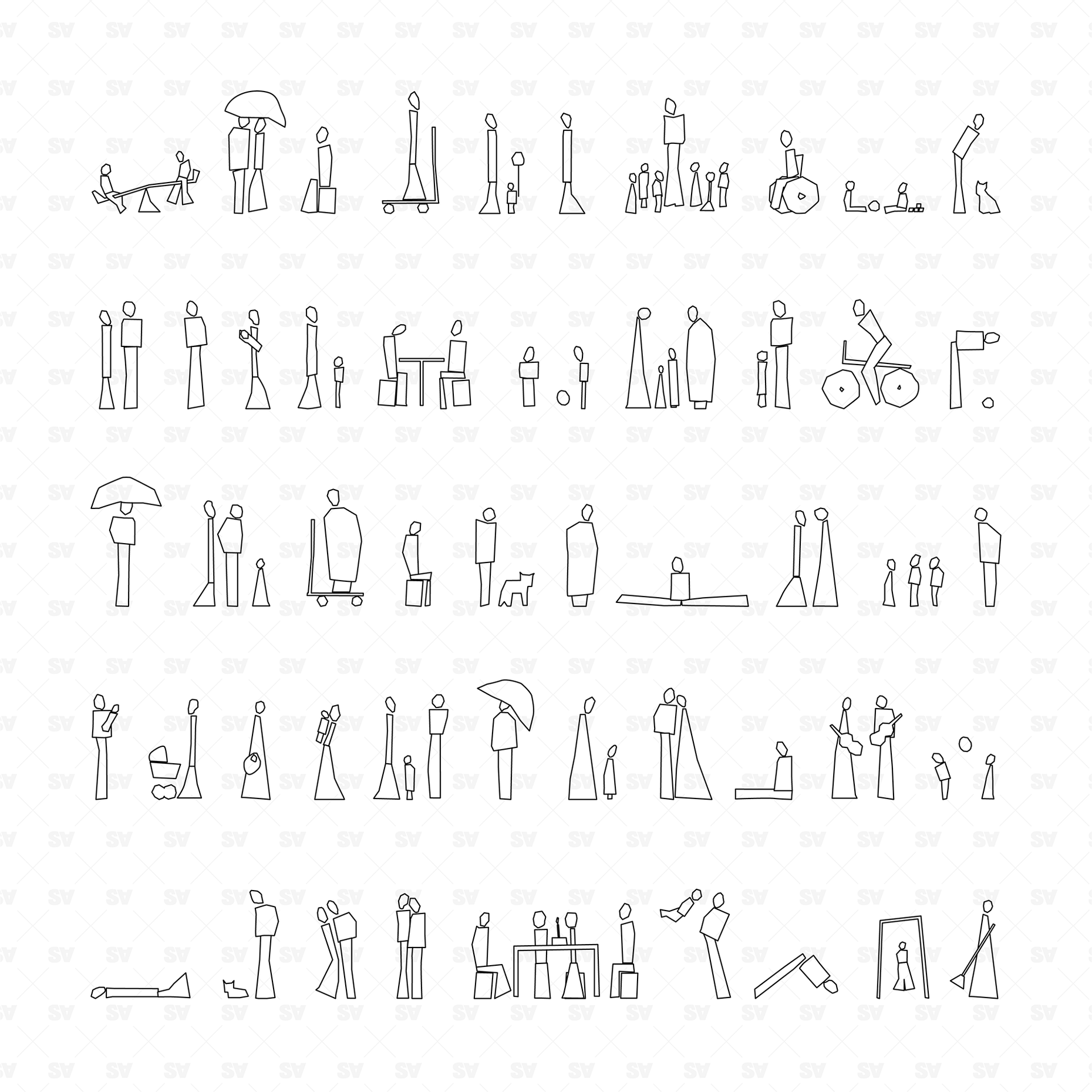 Childish Vector Characters Mega-Pack | 50+ Figures – Studio Alternativi