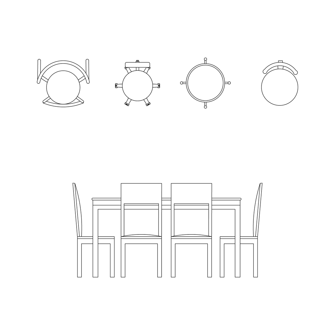 CAD Vector Buffet at Hotel's Restaurant Set (Top, Side View) – Studio ...