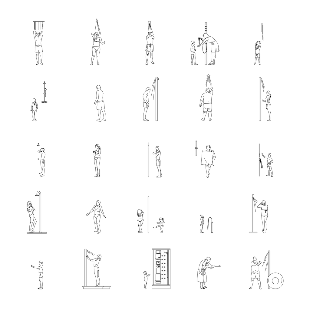 CAD & Vector Shower Set (Side View) | Studio Alternativi