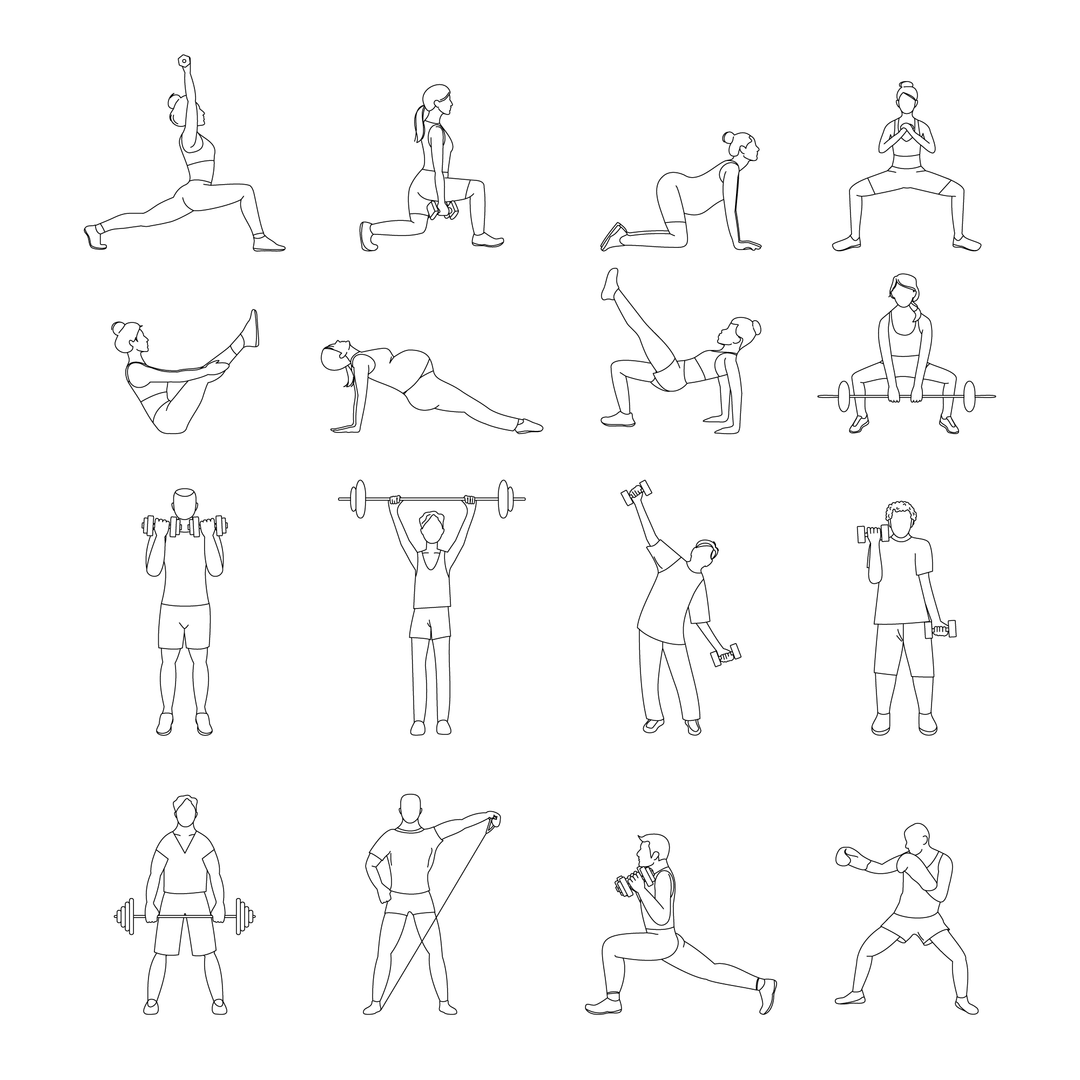 50 Gym & Workout Characters CAD Pack – Studio Alternativi