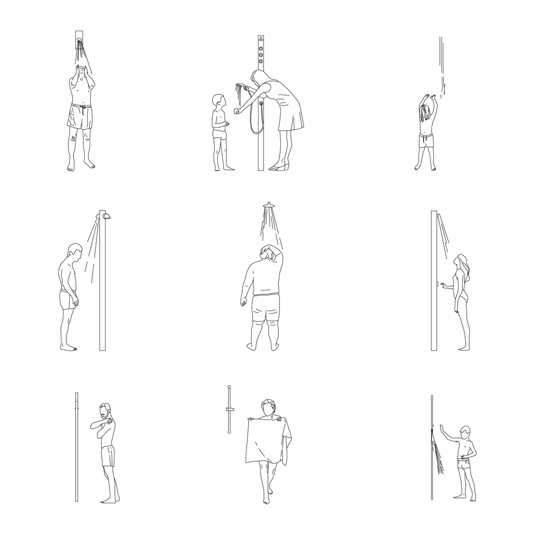 CAD & Vector Shower Set (Side View) | Studio Alternativi