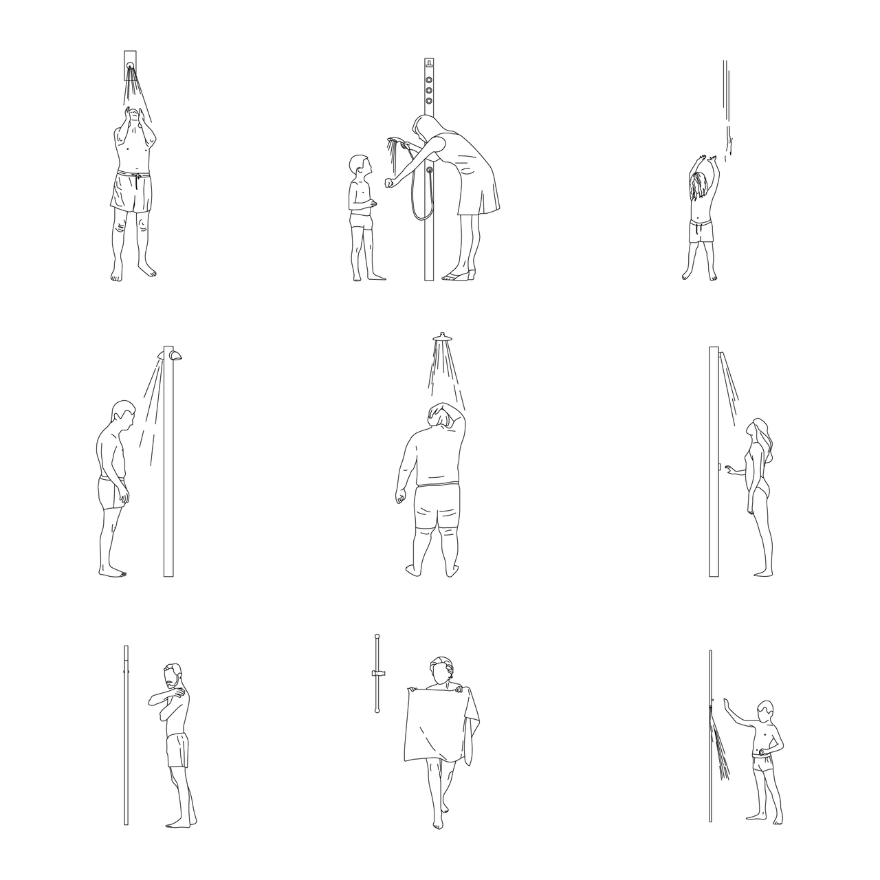 CAD & Vector Shower Set (Side View) | Studio Alternativi