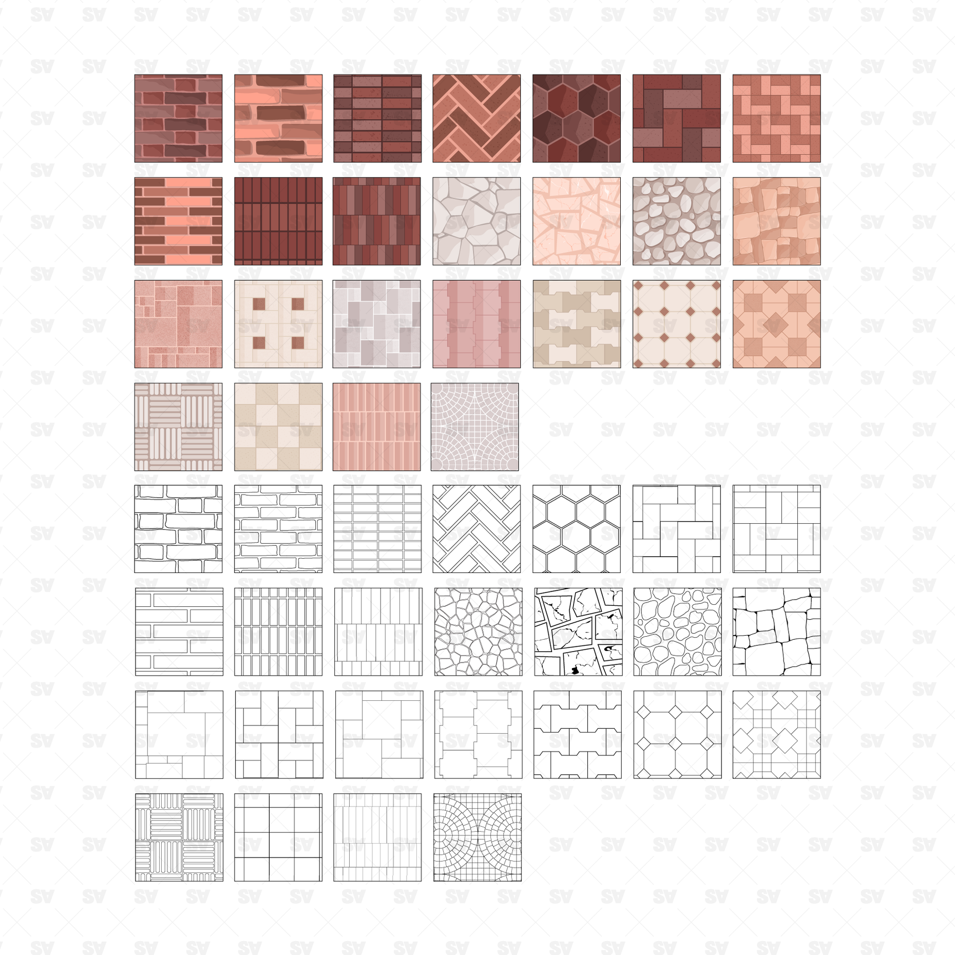 Brick Pavement Patterns: 50 Swatches – Studio Alternativi
