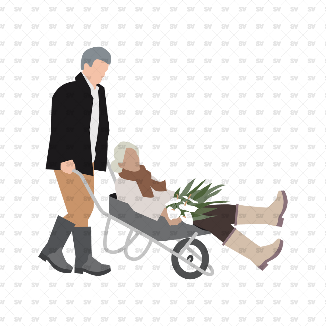 Pack of 15 Illustrated flat vector elderly people and couples ...