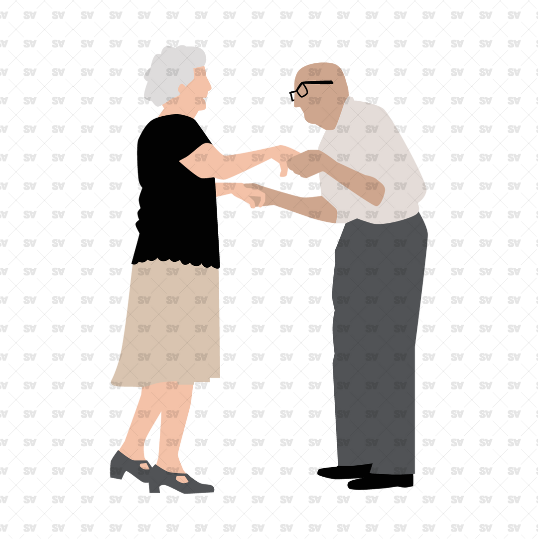 Pack of 15 Illustrated flat vector elderly people and couples ...