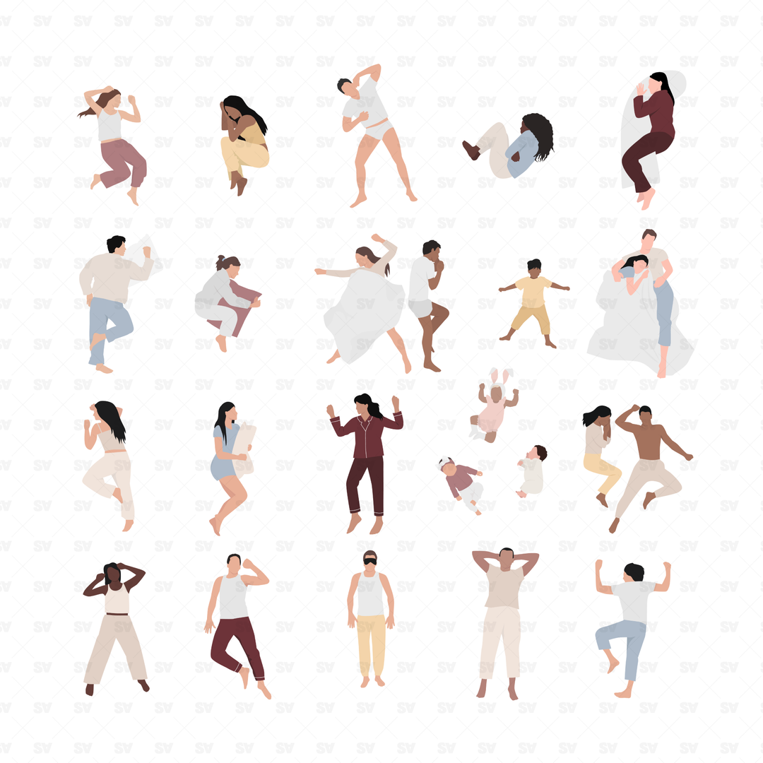 Flat Vector & PNG Sleeping People - 29 Pack – Studio Alternativi
