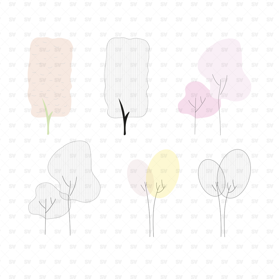 Flat Vector Conceptual Trees | Architecture | Studio Alternativi