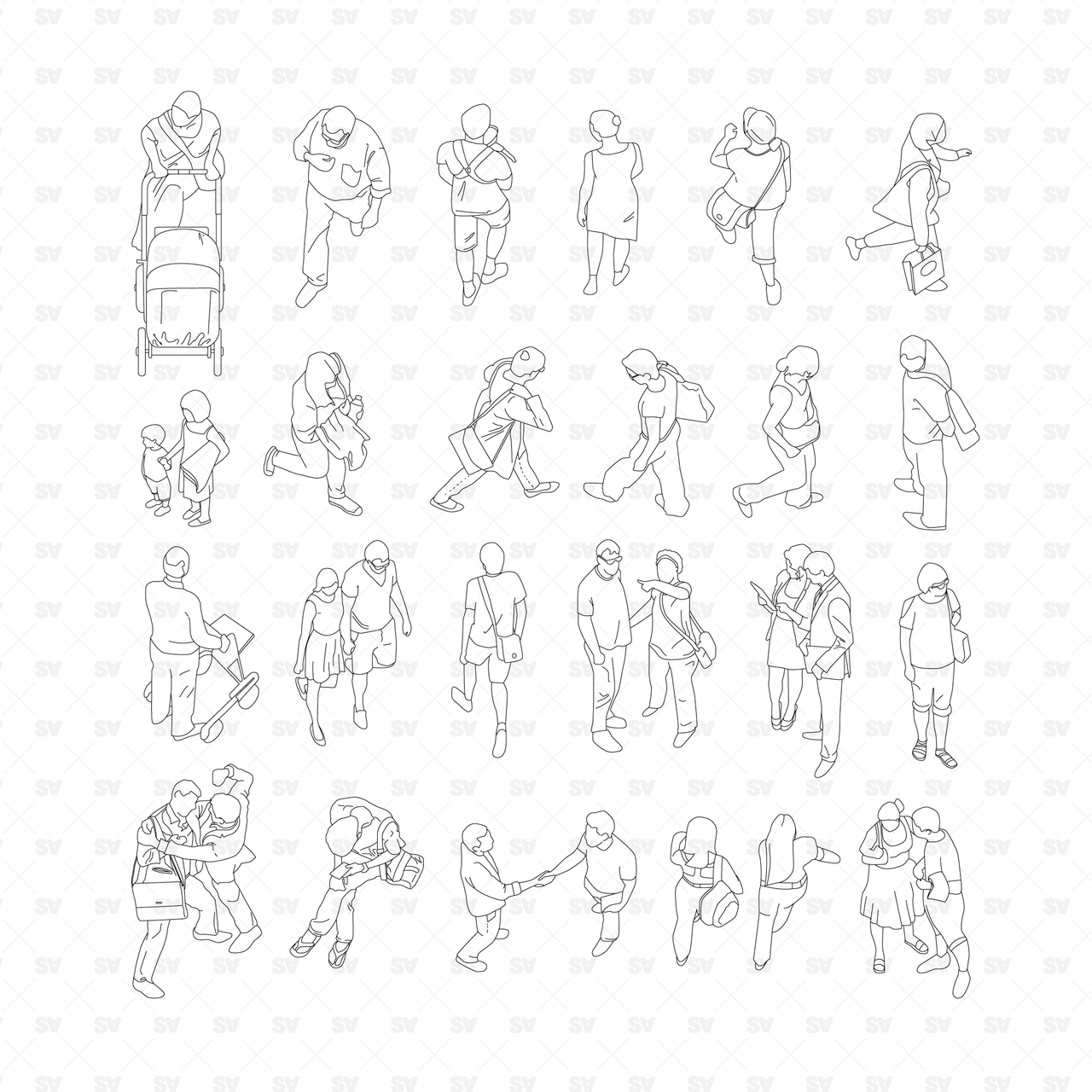 Axonometric / Isometric View of Crowd People | PNG AI CAD | Studio ...