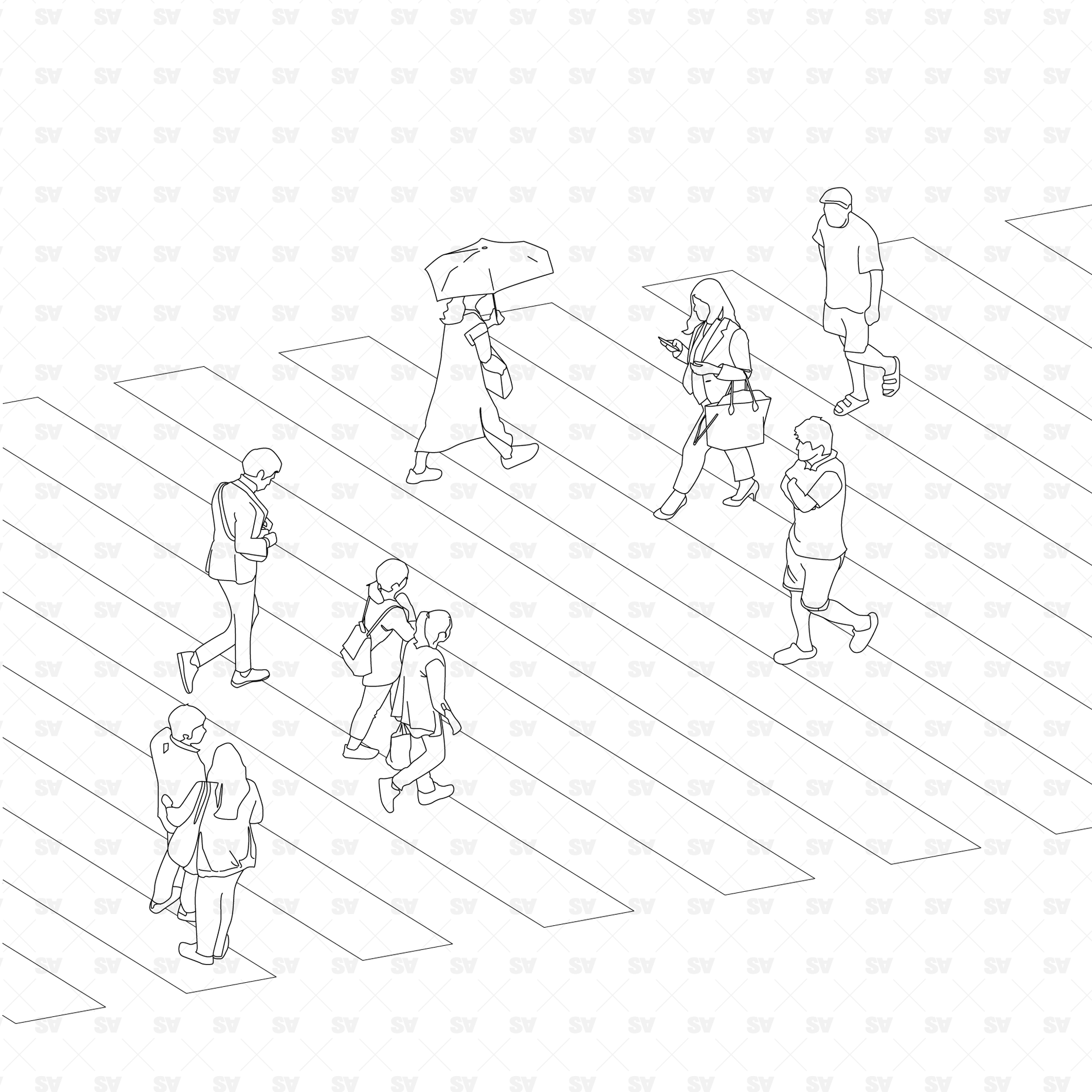 Axonometric/Isometric Crowd Figures Pack - 28 Pieces – Studio Alternativi