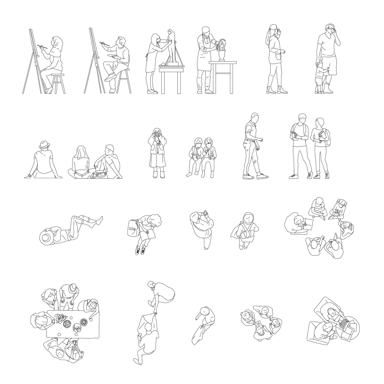 Free CAD Mixed Characters Set - 20+ Figures – Studio Alternativi