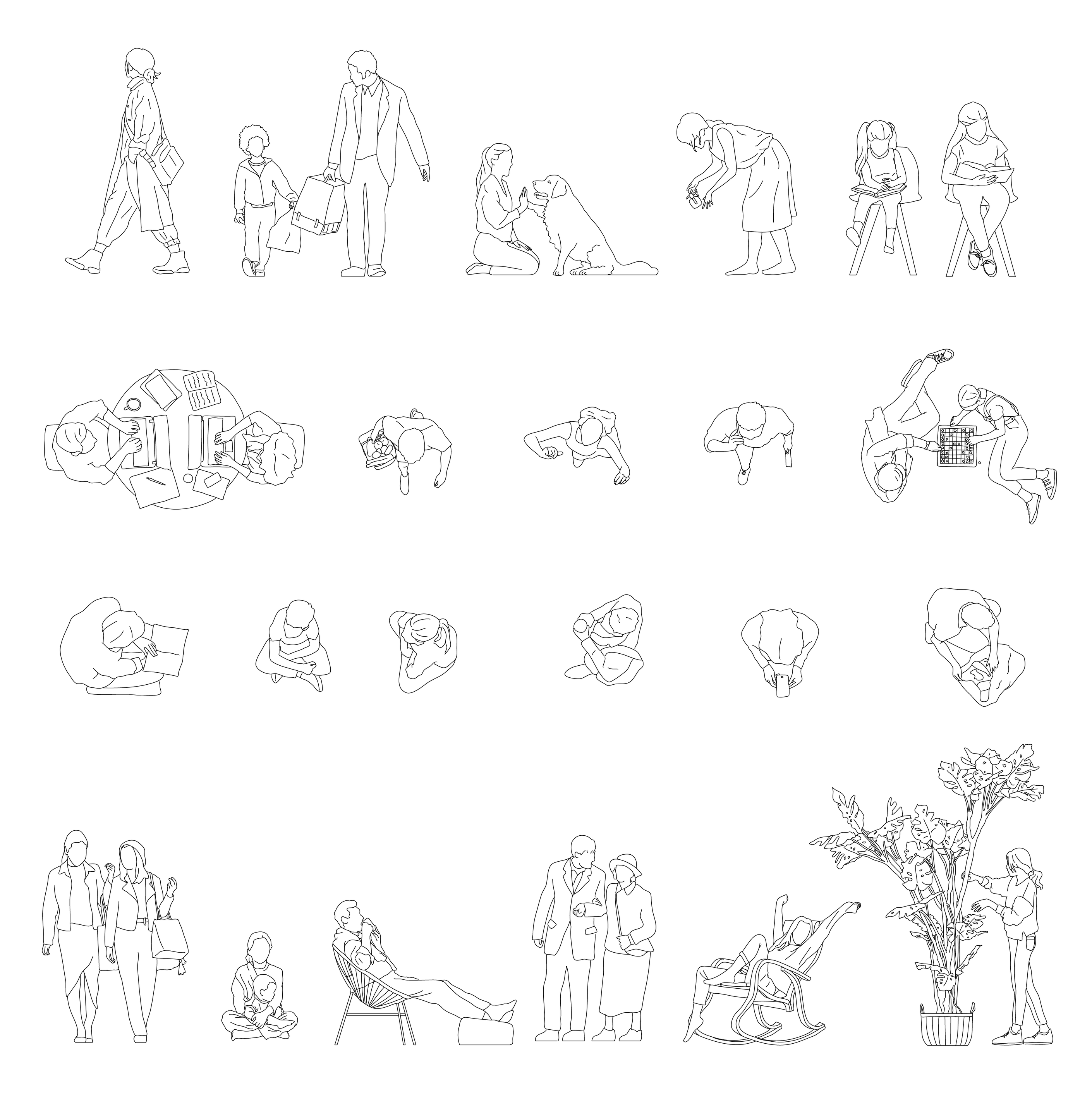 Vector & CAD People Mix: Line Characters – Studio Alternativi