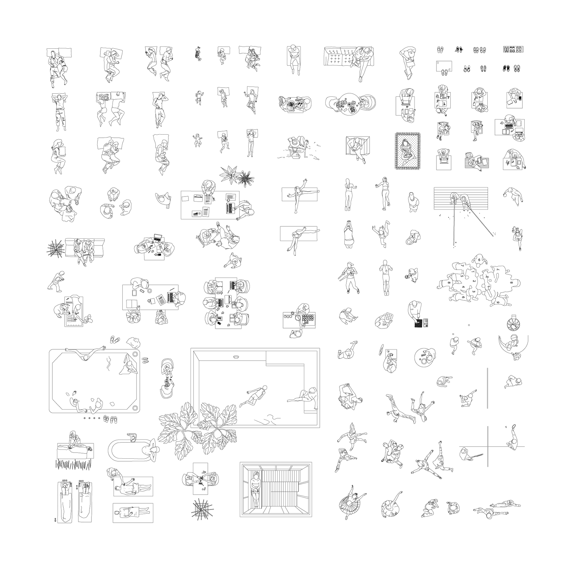 Top View People Mega-Pack - CAD & Vector (11 in 1) – Studio Alternativi